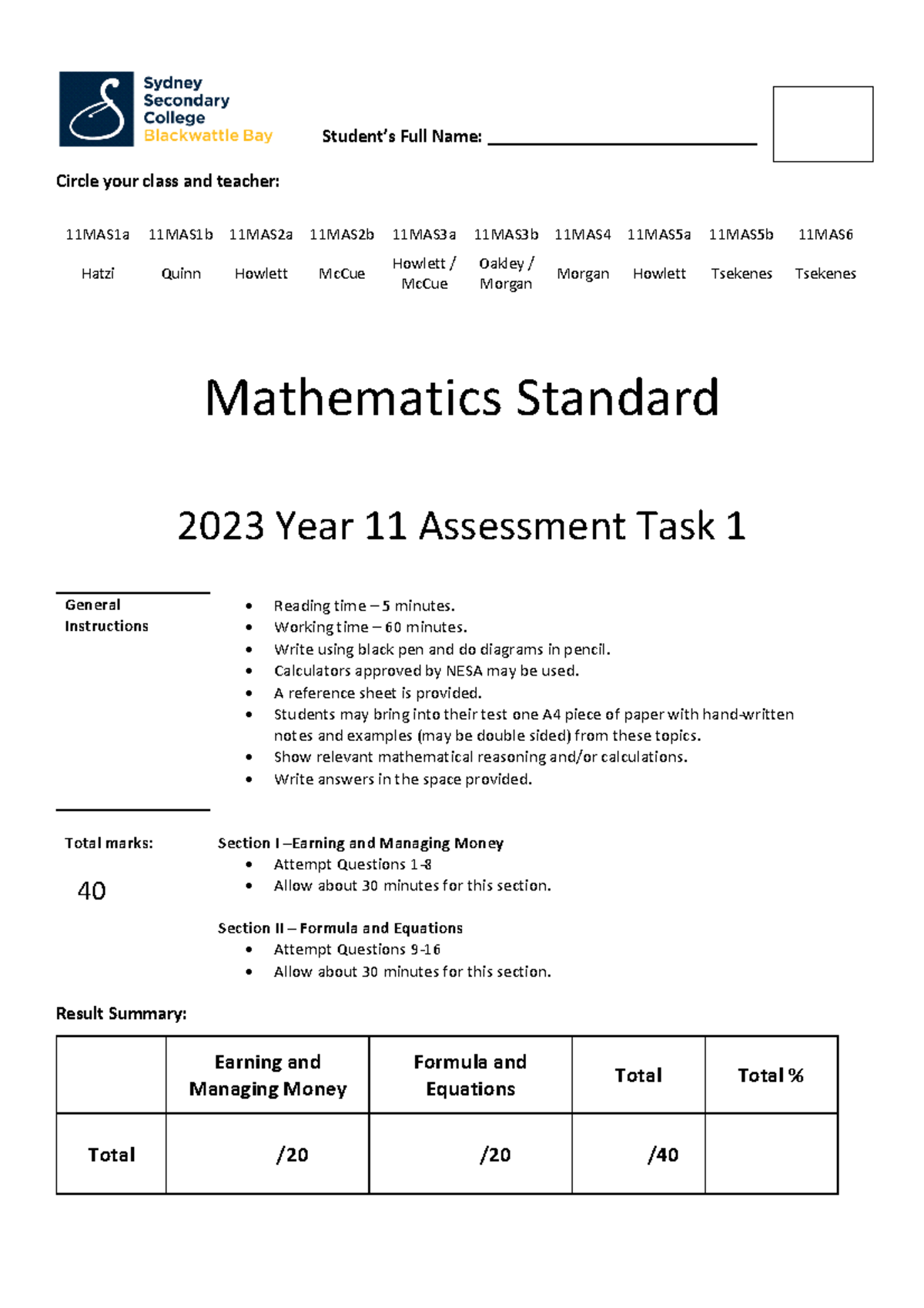 Microsoft Word - 11 Standard - Student’s Full Name ...