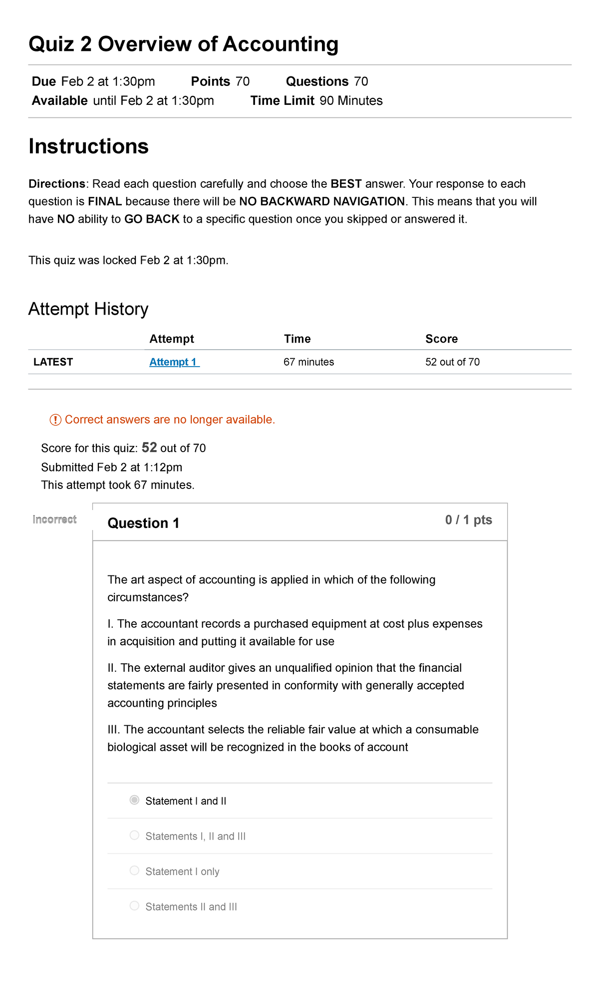 Overview-of-Accounting - Quiz 2 Overview of Accounting Due Feb 2 at 1 ...