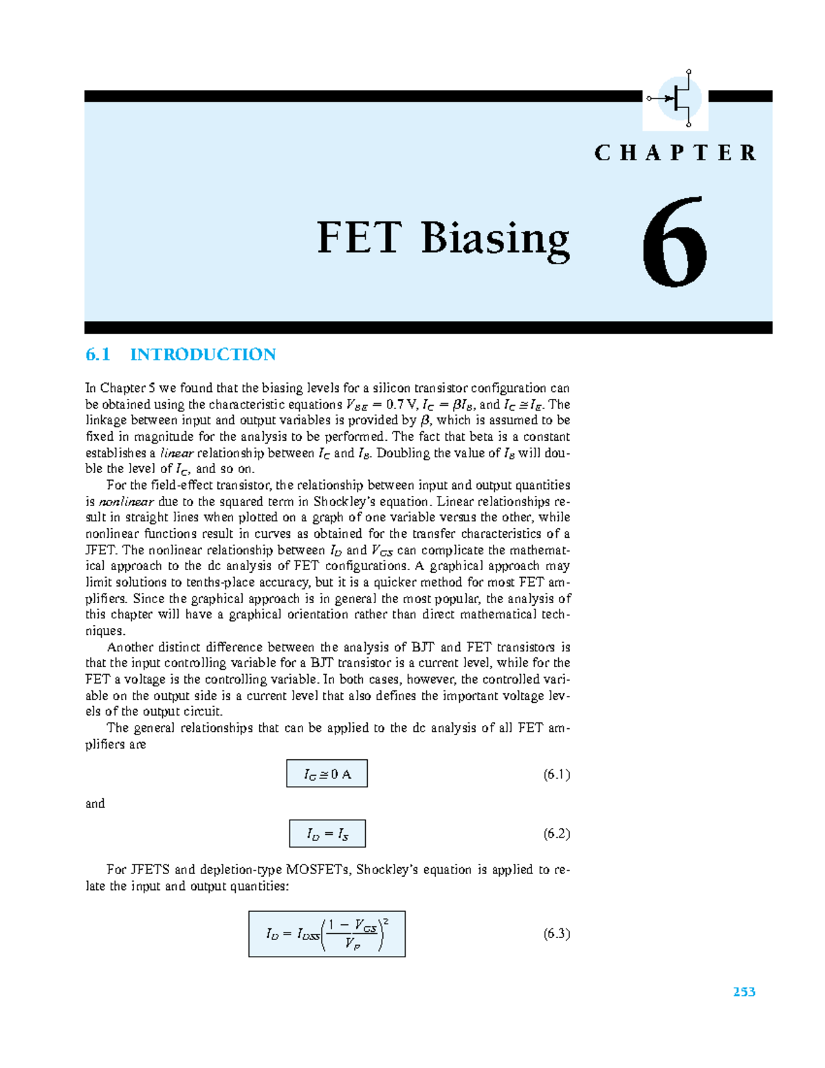 FET biasing-full chapter - C H A P T E R 6 FET Biasing 6 INTRODUCTION ...
