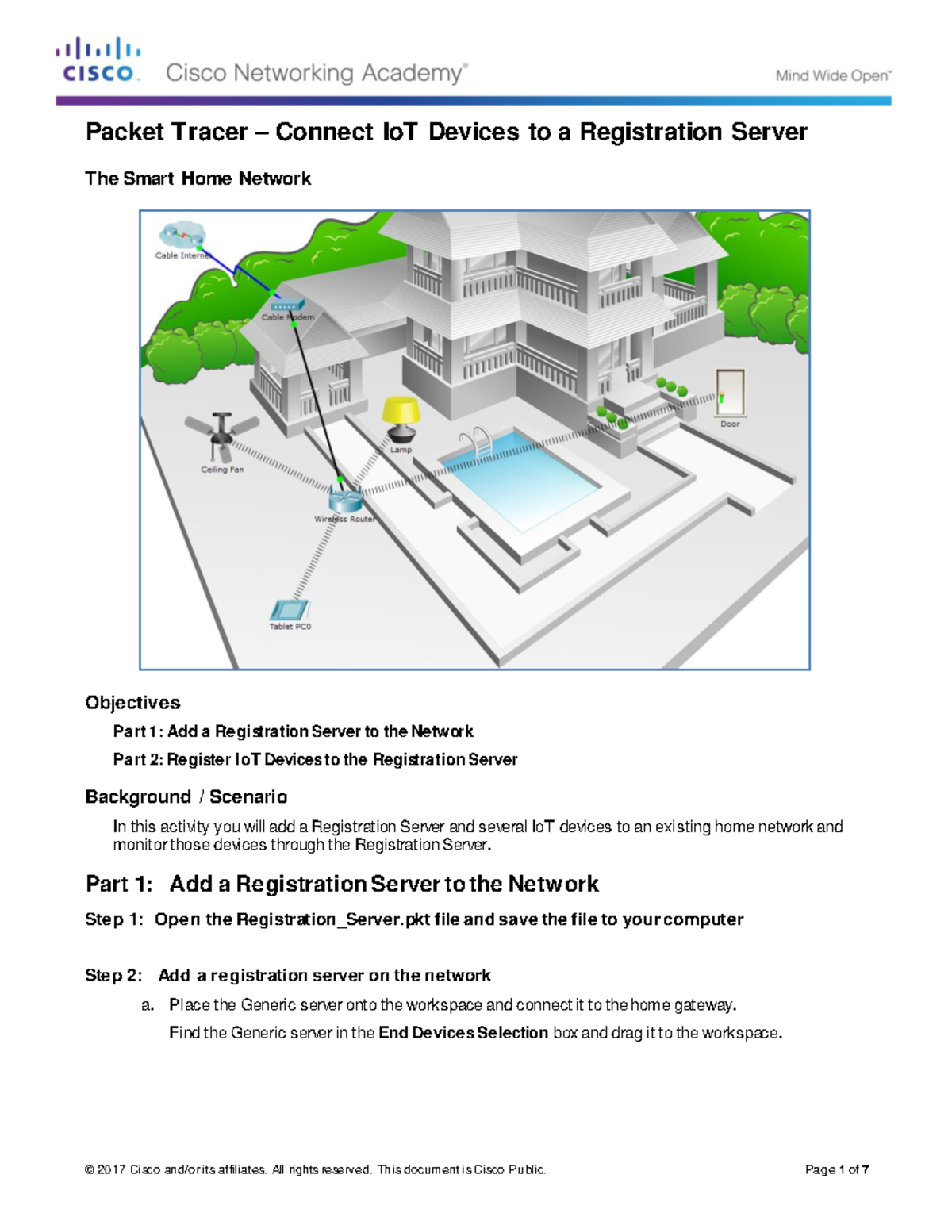 6.2.1.2 Packet Tracer - Connect Io T Devices to a Registration Server ...