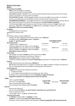 MARK101 - tutorial work, lecture notes and exam notes - MARK101 - UOW ...
