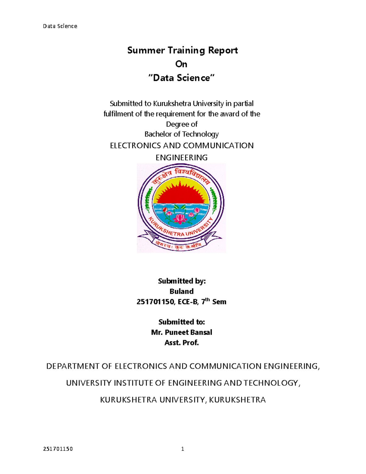 Internshala-summer-training-report-on-data-science compress - Summer ...
