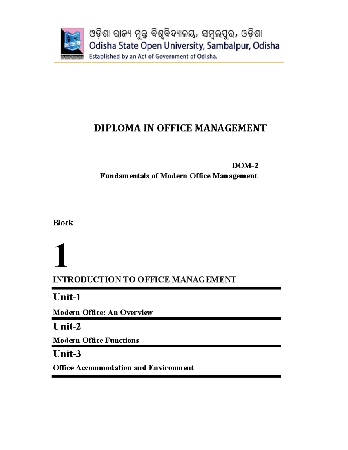 Office-Management-3 - Office-Management - DOM- Fundamentals of Modern ...