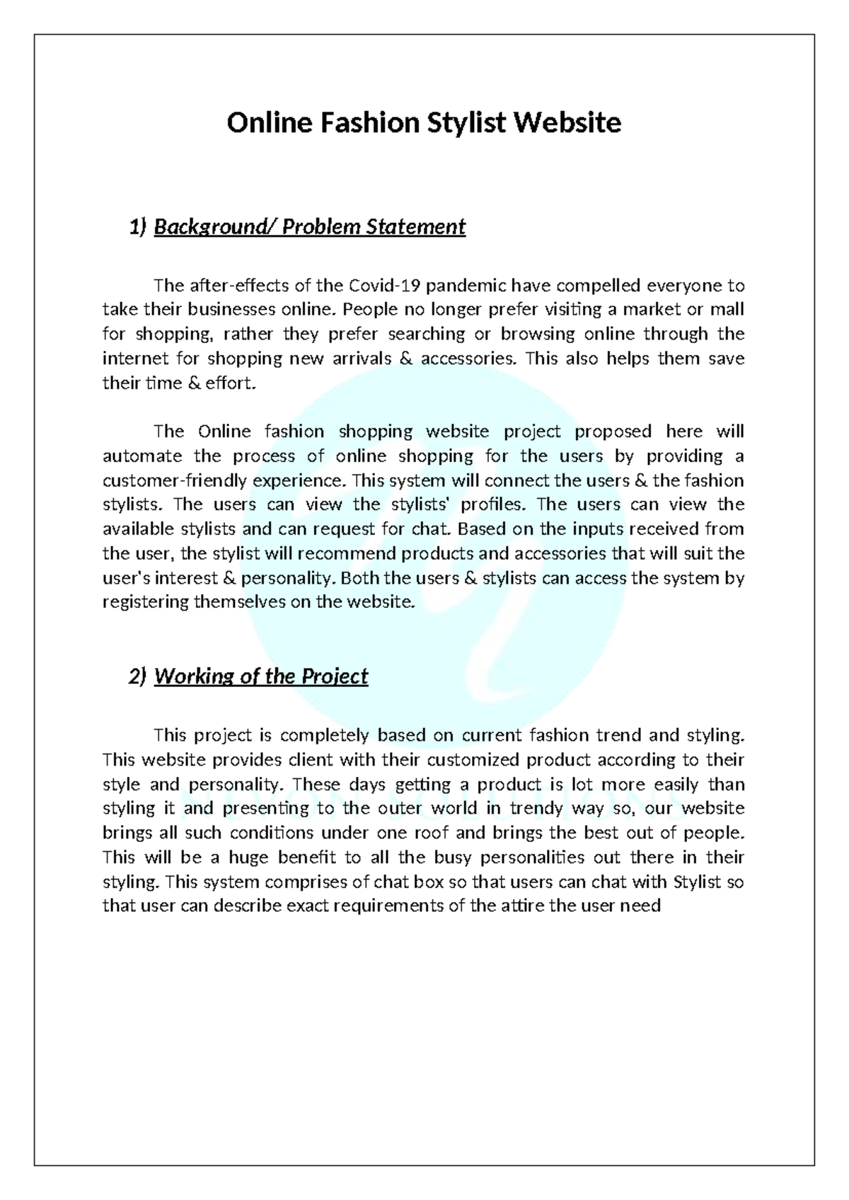 PY036 - nothingg - Online Fashion Stylist Website 1) Background ...