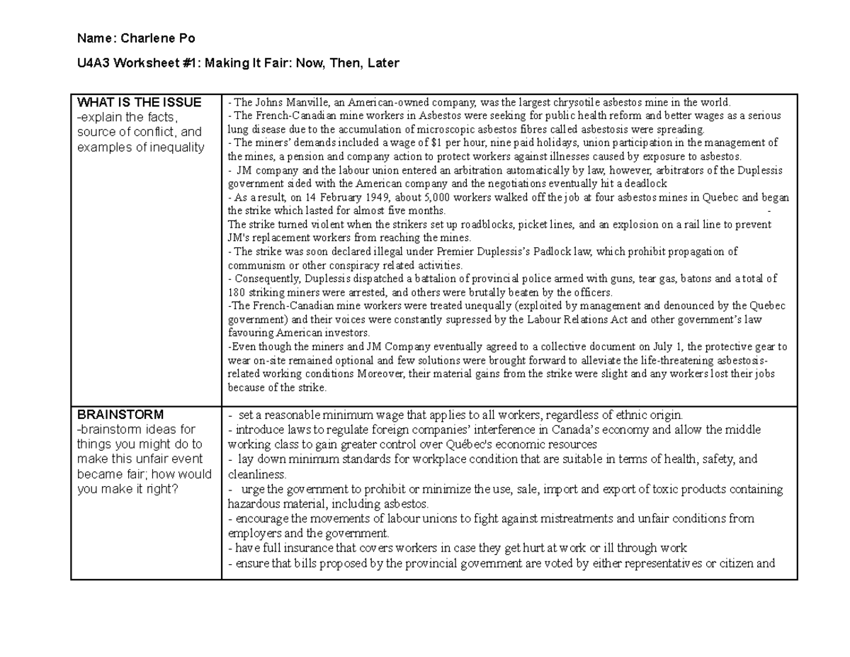 Unit 4 Lesson 12 worksheet - Name: Charlene Po U4A3 Worksheet #1 ...