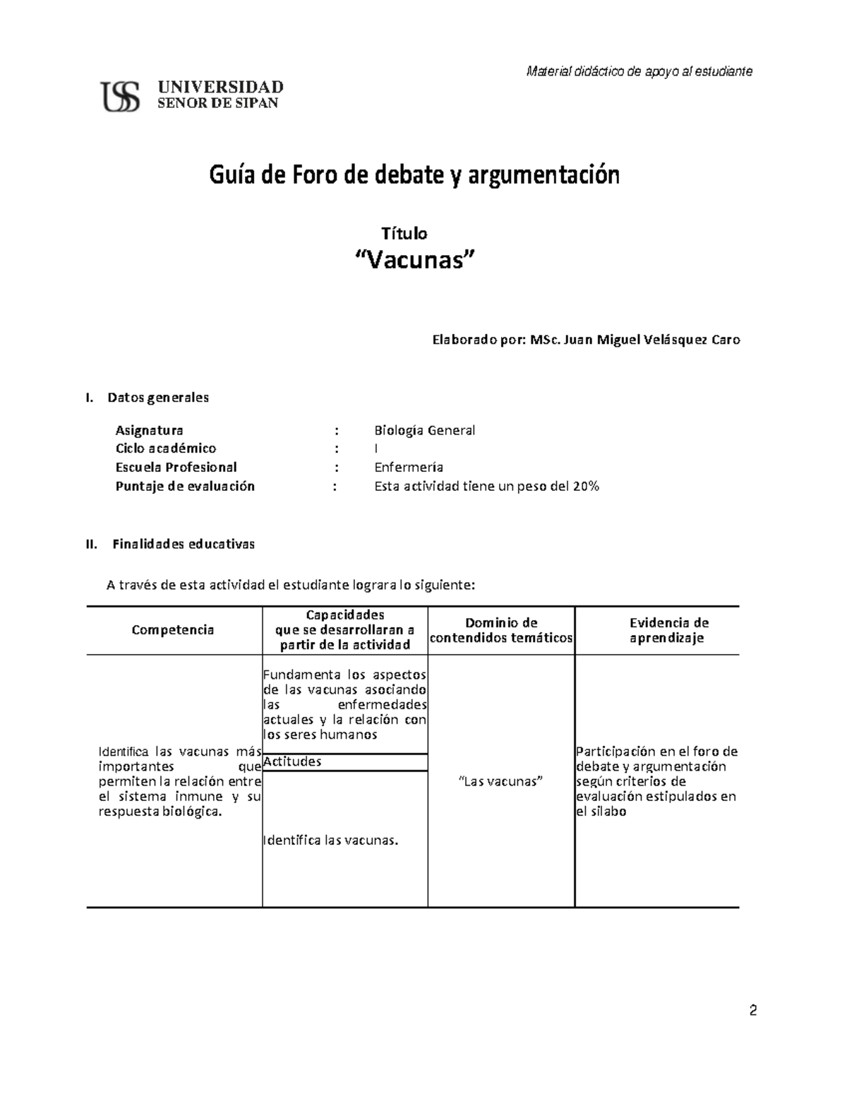 GUÍA DE FORO DE Debate Y Argumentación - Material didáctico de apoyo al estudiante 2 GuÌa de ...