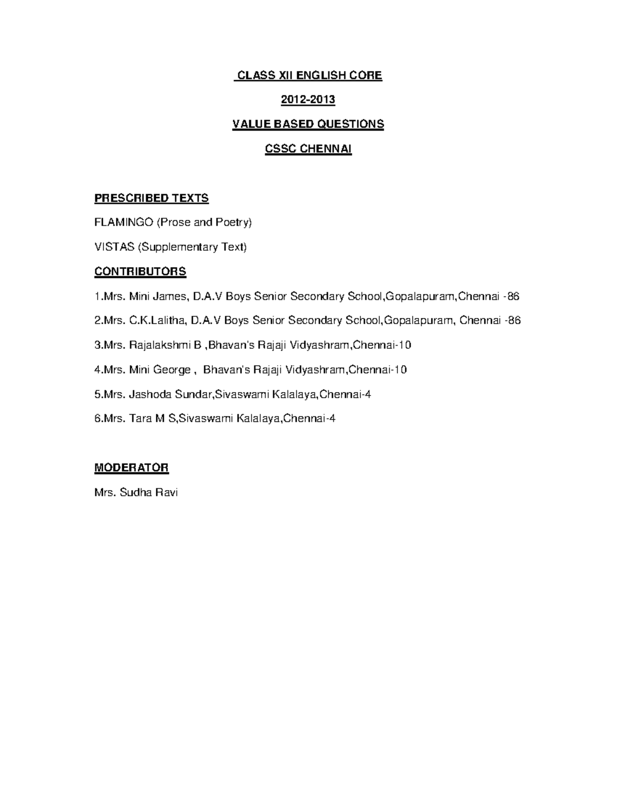 English Core Class 12 Value Based Questions Revised Latest CLASS XII english-core-class-12-value-based-questions-revised-latest-class-xii