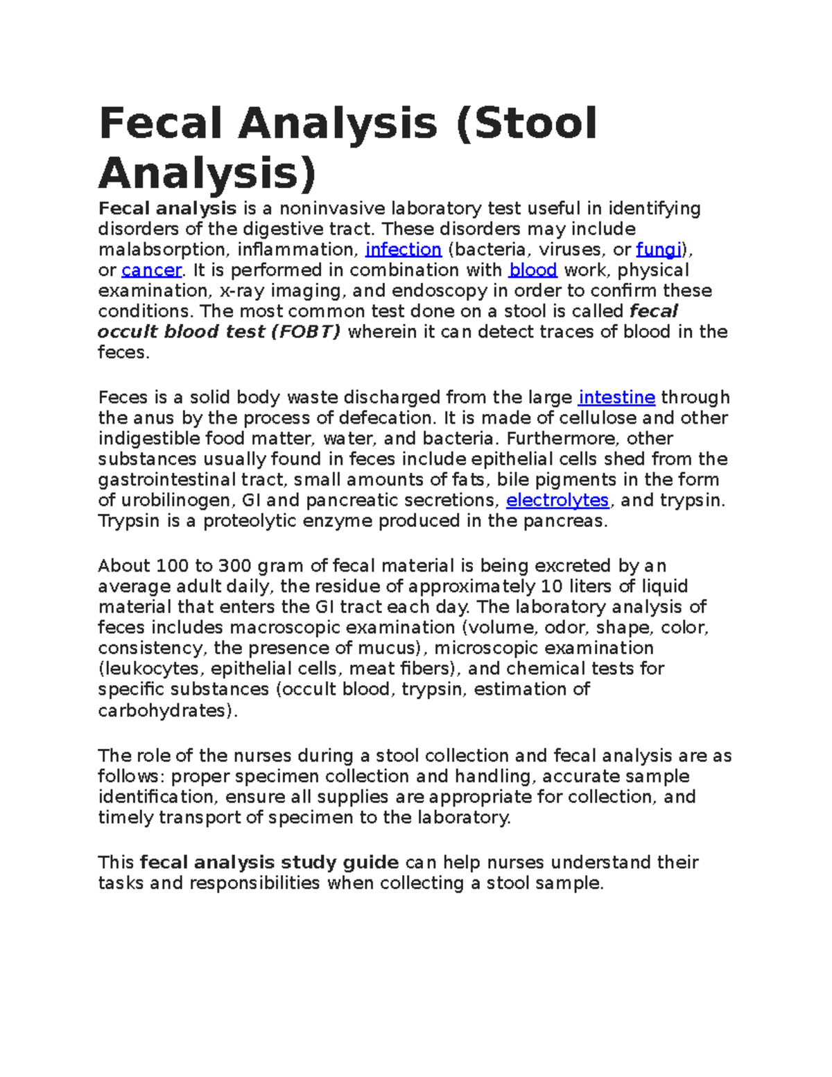 Fecal Analysis - carmines - Fecal Analysis (Stool Analysis) Fecal ...
