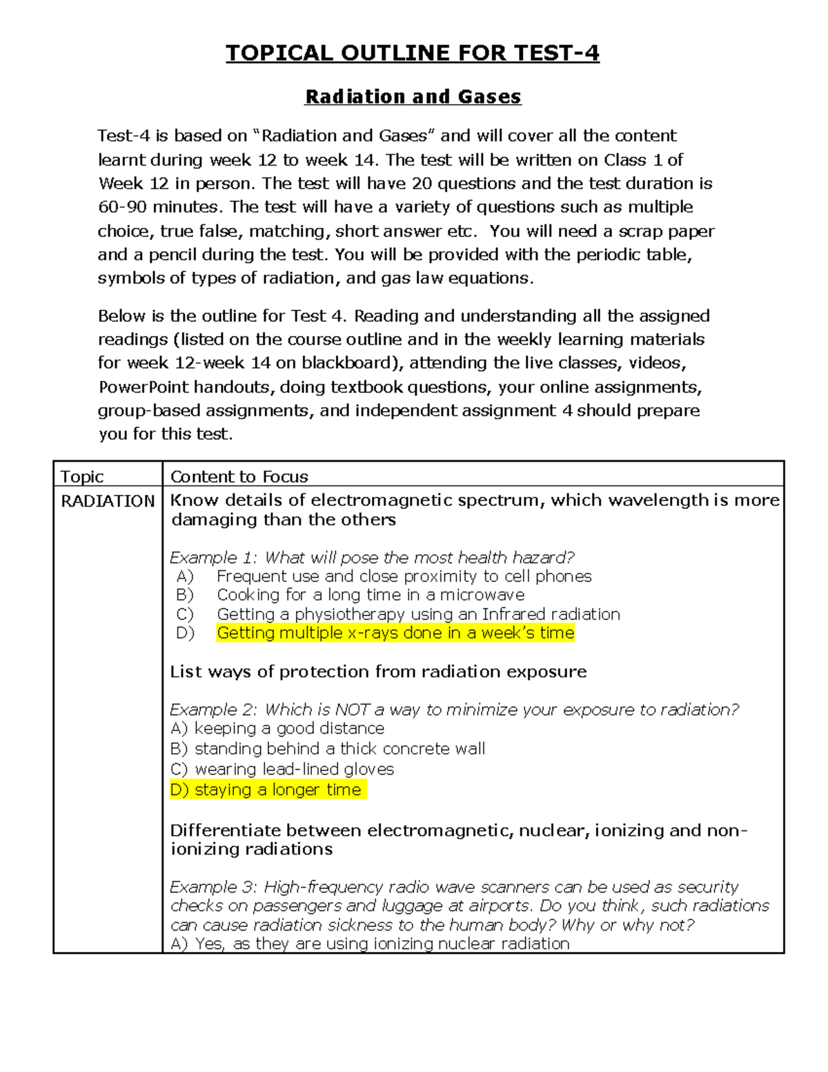 Topical Outline CHEM 1021 TEST4 Fall22-Solutions updated - TOPICAL ...