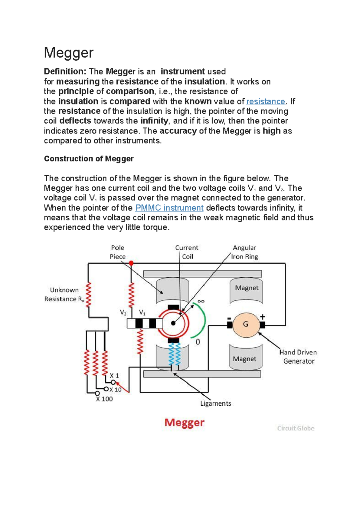 Megger - reference notes - Megger Definition: The Megger is an ...