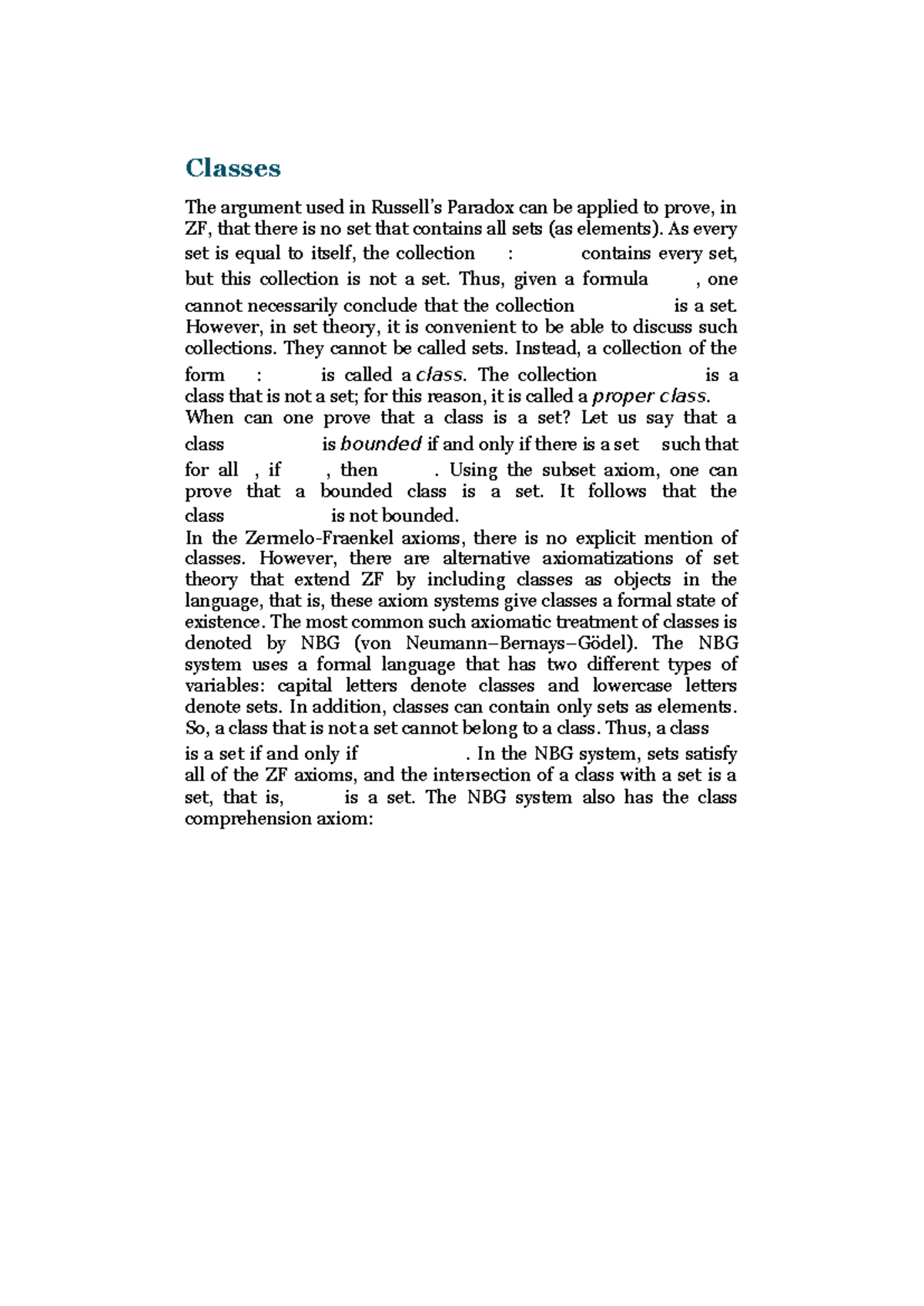 Russel paradox - Summary Discrete Mathematics - Classes The argument ...