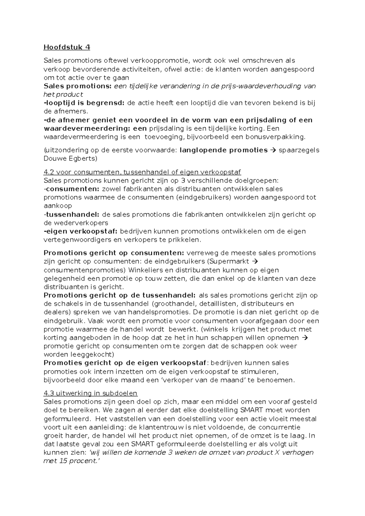 Hoofdstuk 4 - Basisboek Marketingcommunicatie - Hoofdstuk 4 Sales ...