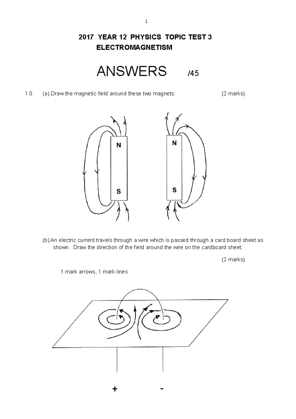 Electricity Test 2017 Answers - 2017 YEAR 12 PHYSICS TOPIC TEST 3 ...
