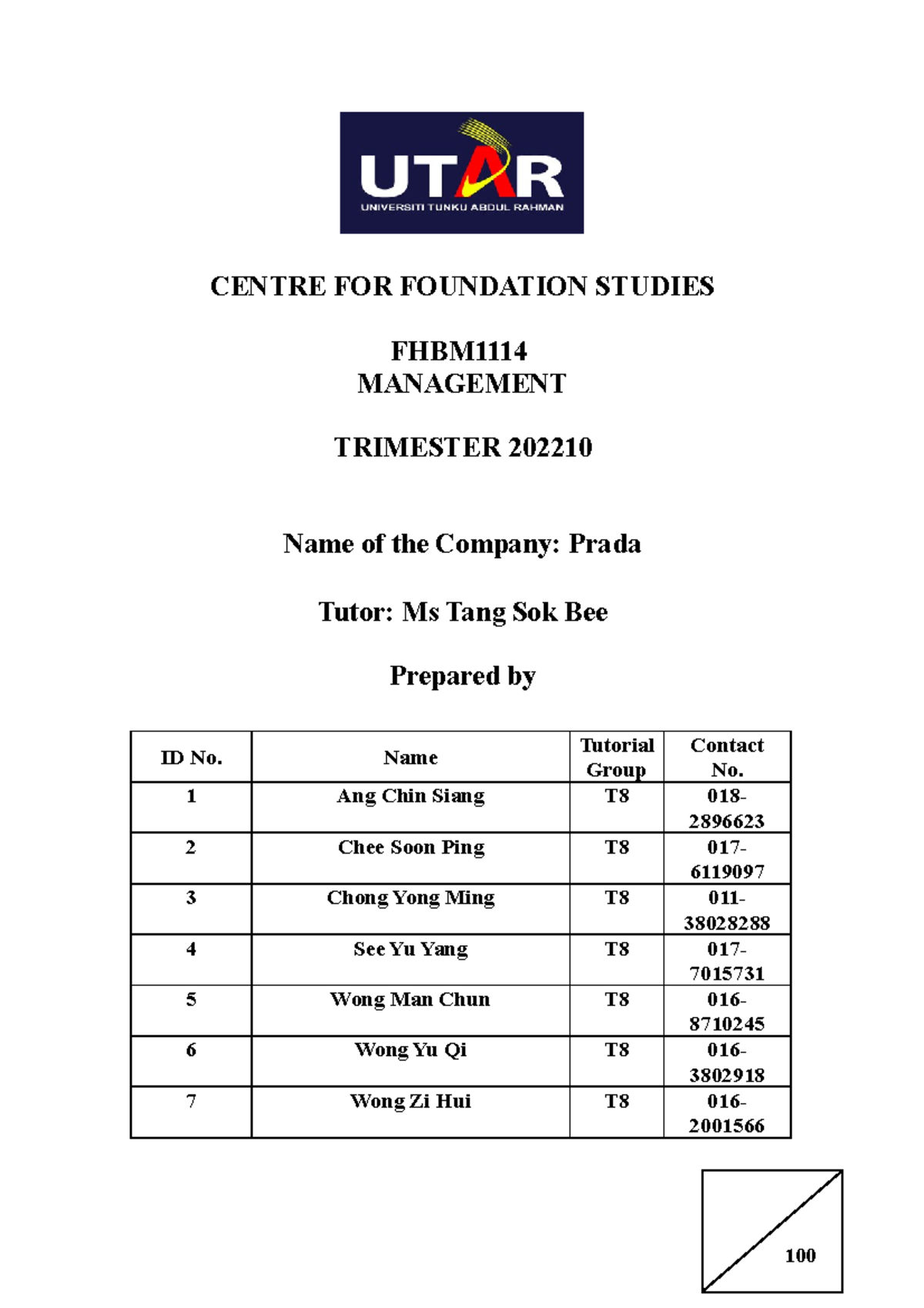 FHBM1114 Management - Assignment - CENTRE FOR FOUNDATION STUDIES FHBM ...
