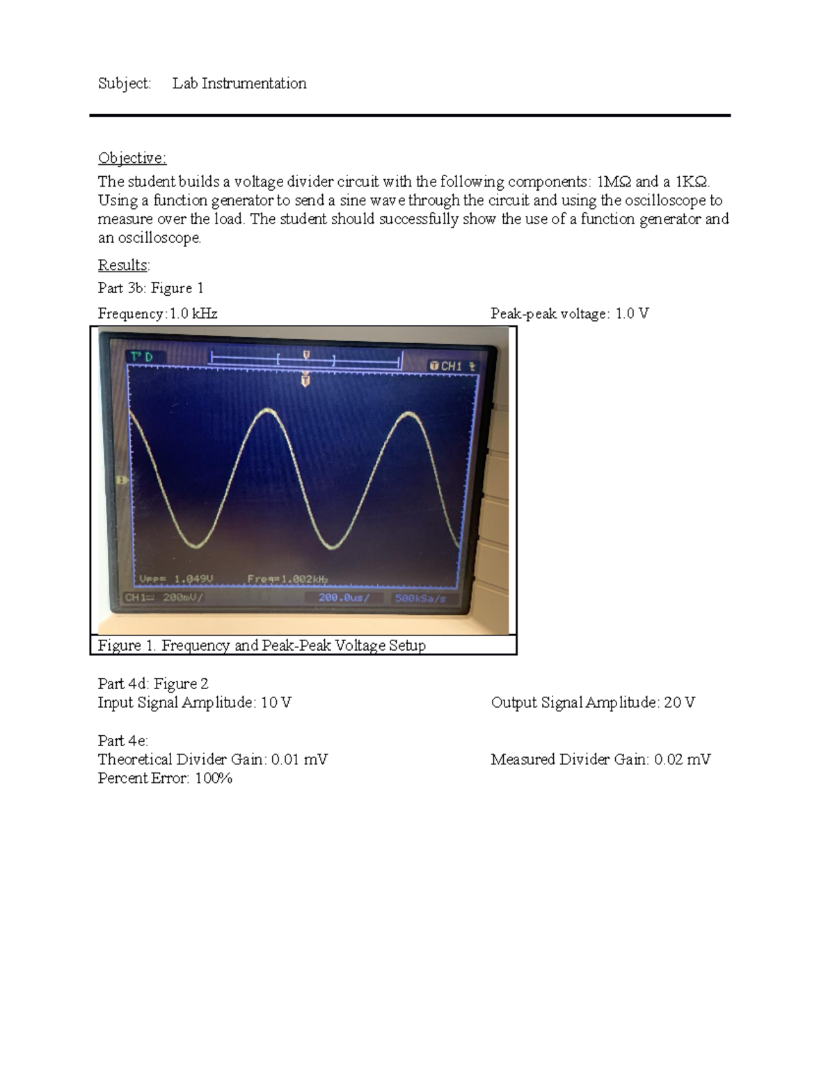 EE 3401 Lab 2 Instrumentation Copy - Subject: Lab Instrumentation ...