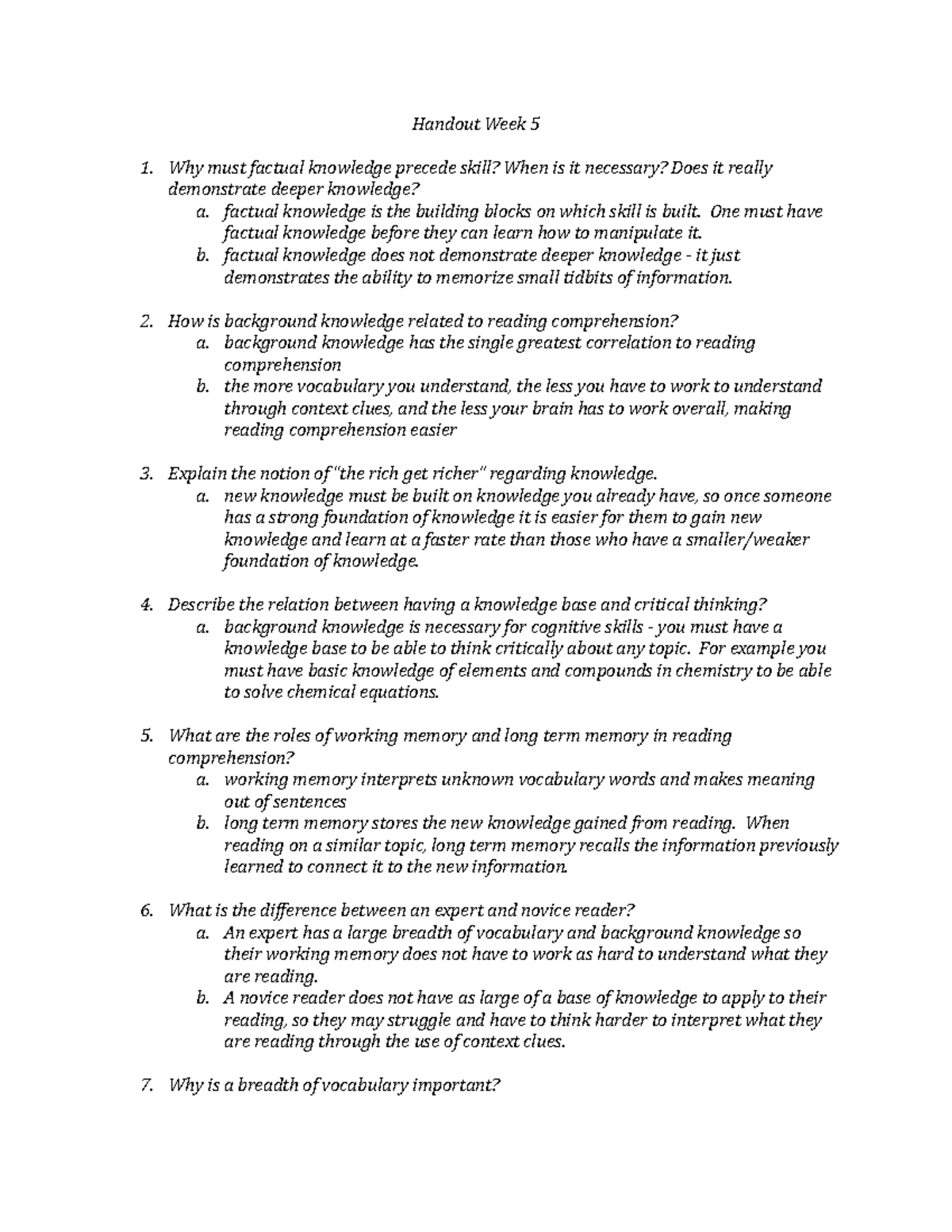 Handout 5(1)(4) (1) - Handout Week 5 Why must factual knowledge precede ...