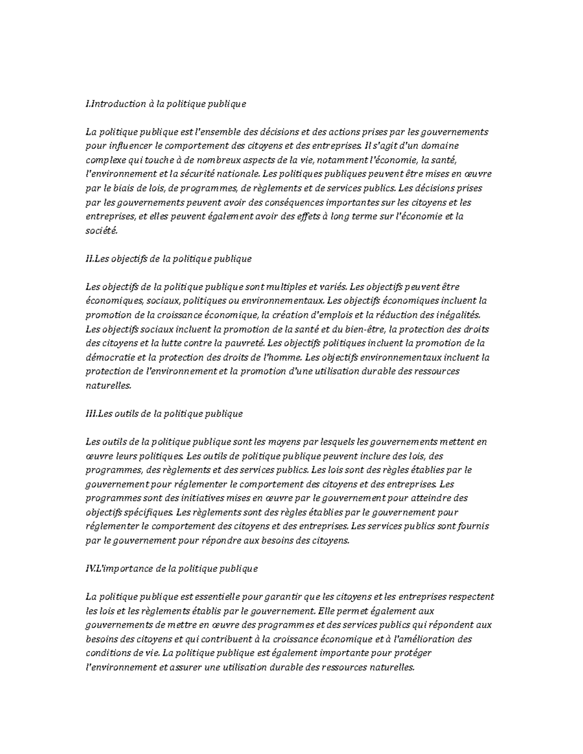 Public Policy Study Notes - I à la politique publique La politique ...