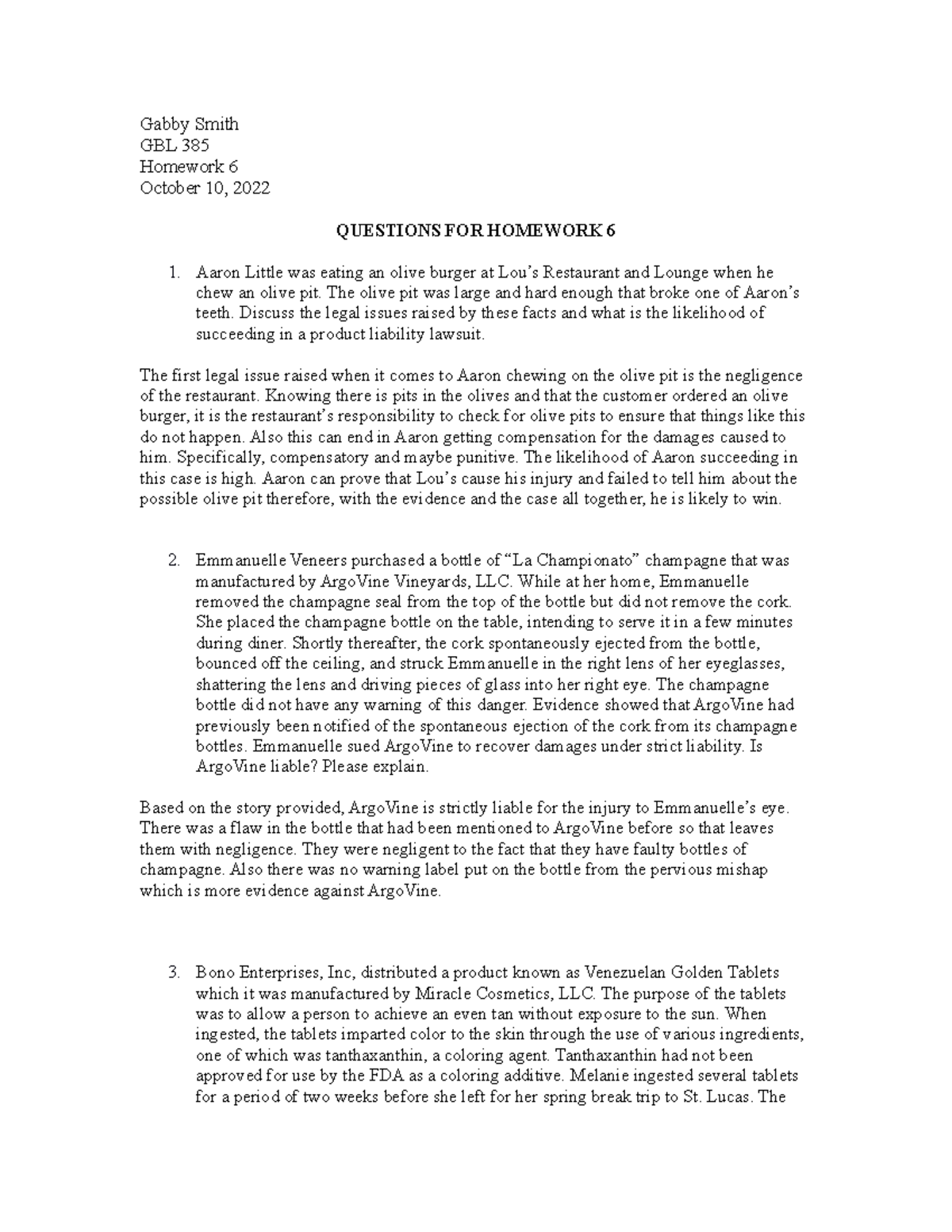 Homework 6Assignment - Gabby Smith GBL 385 Homework 6 October 10, 2022 ...