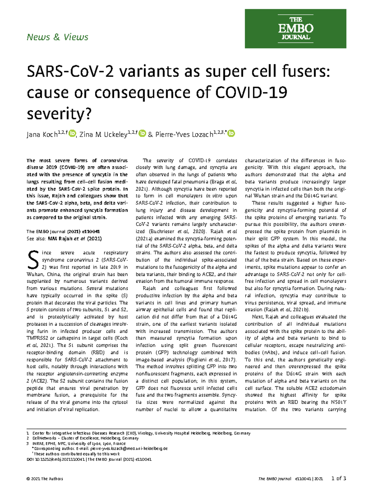SARS-Co V-2 variants as super cell fusers cause or consequence of Covid ...