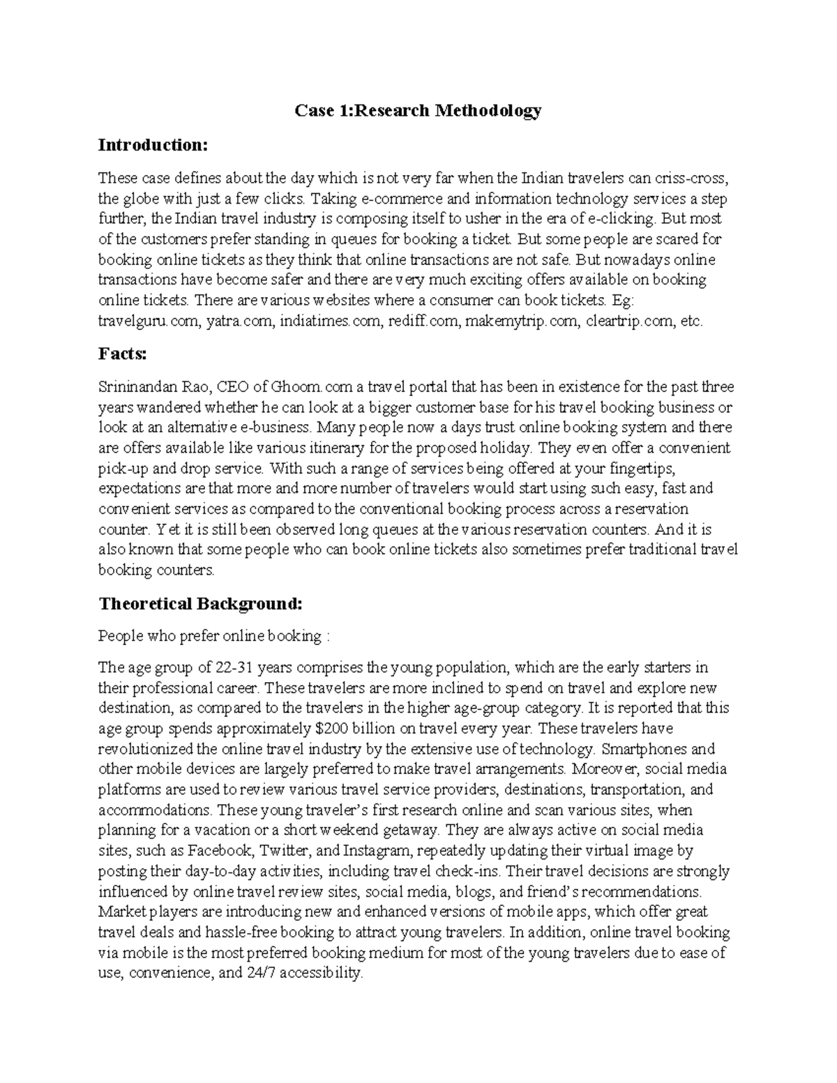 Pdfcoffee - Abcd - Case 1:Research Methodology Introduction: These case defines about the day ...