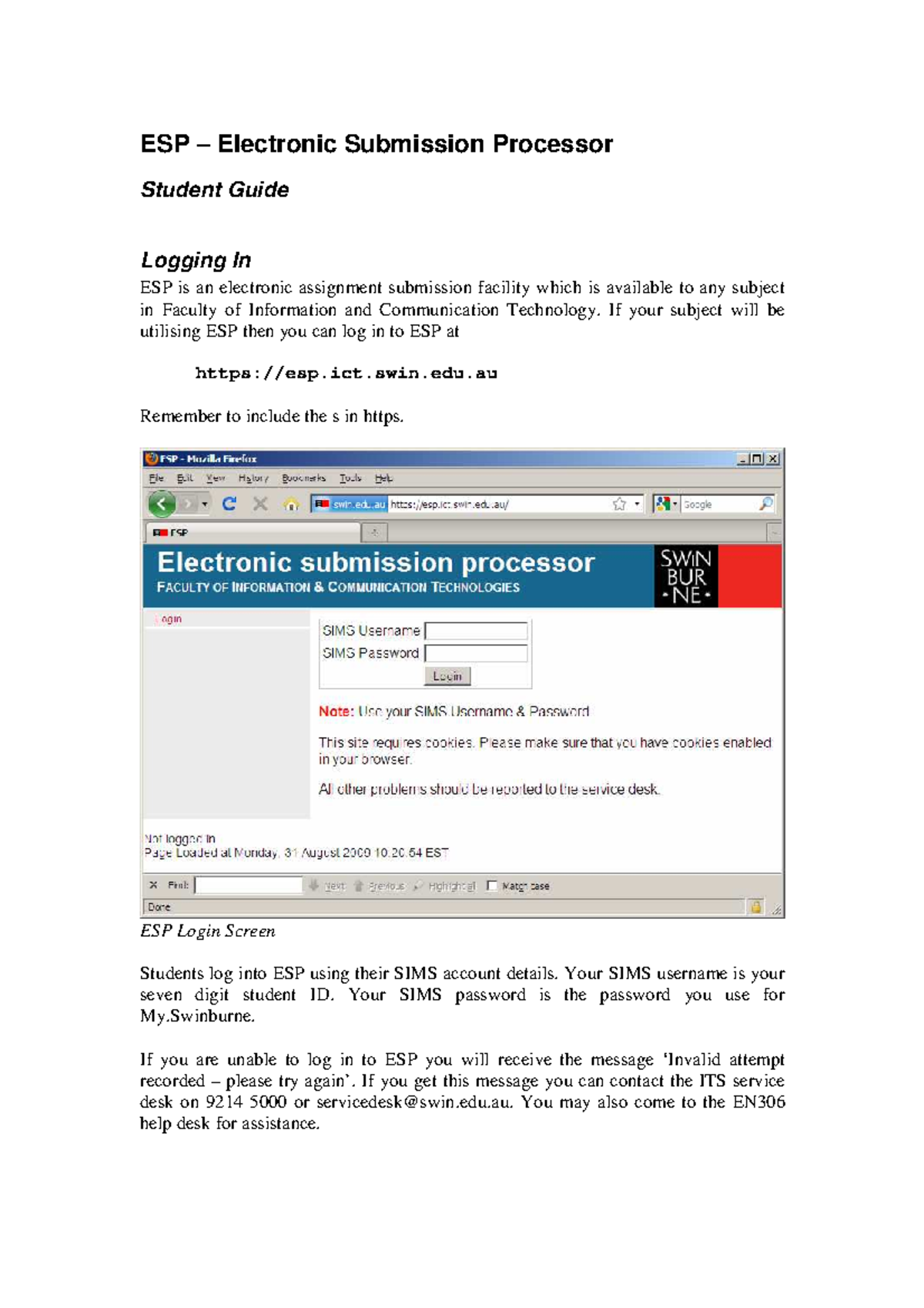 ESPStudent Guide - ESP – Electronic Submission Processor Student Guide ...