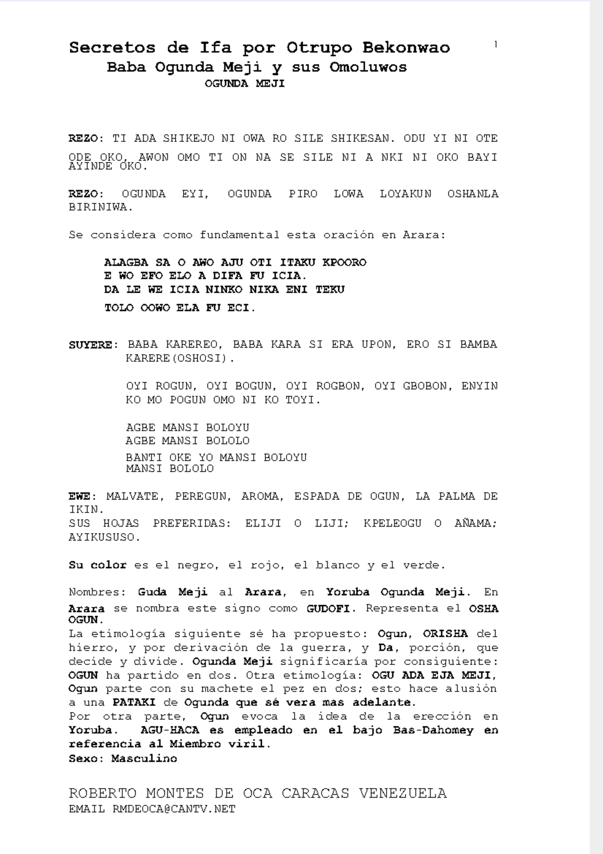 Ogunda-meji - Odun de Ifá - Secretos de Ifa por Otrupo Bekonwao Baba ...