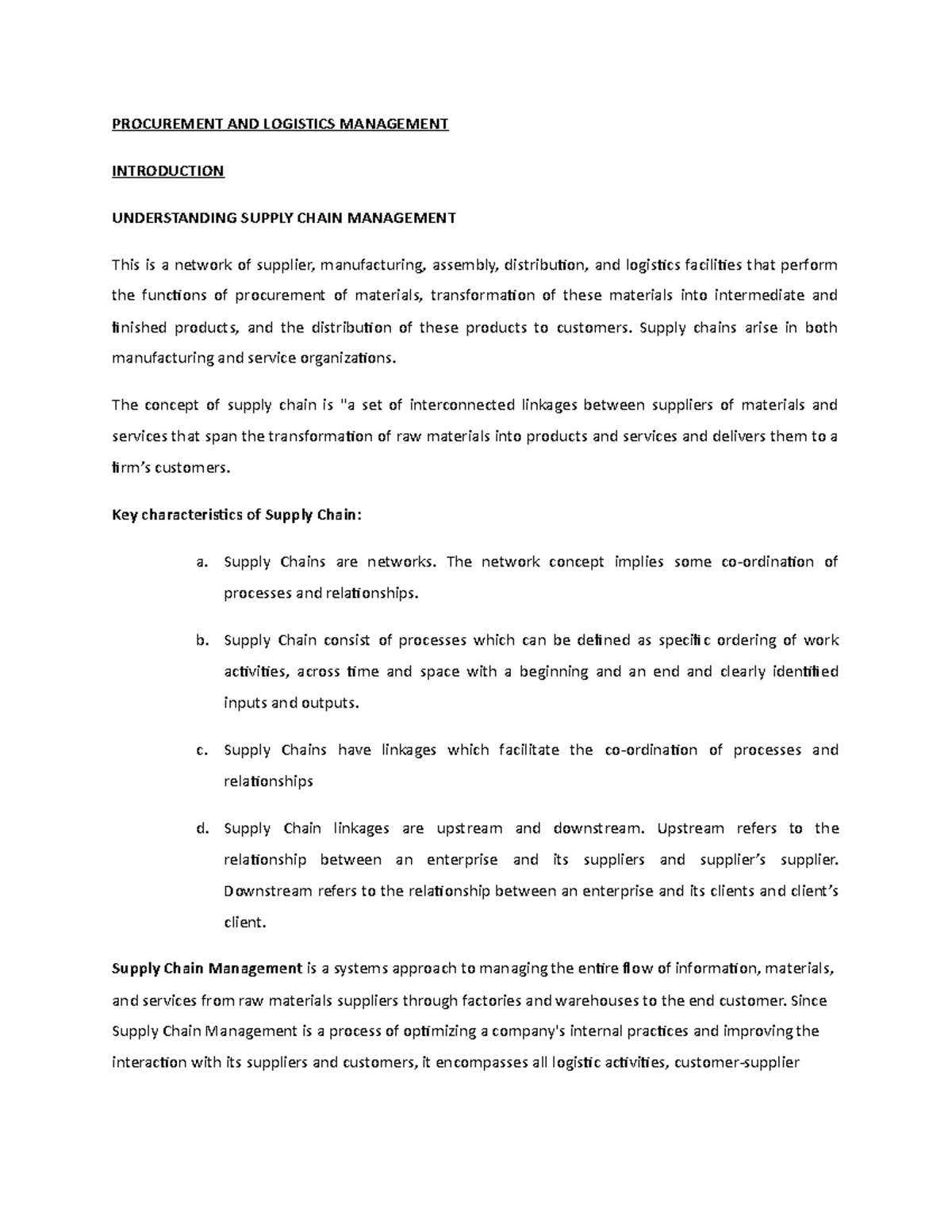 1582205782181 Procurement AND Logistics Management Notes 1 ...