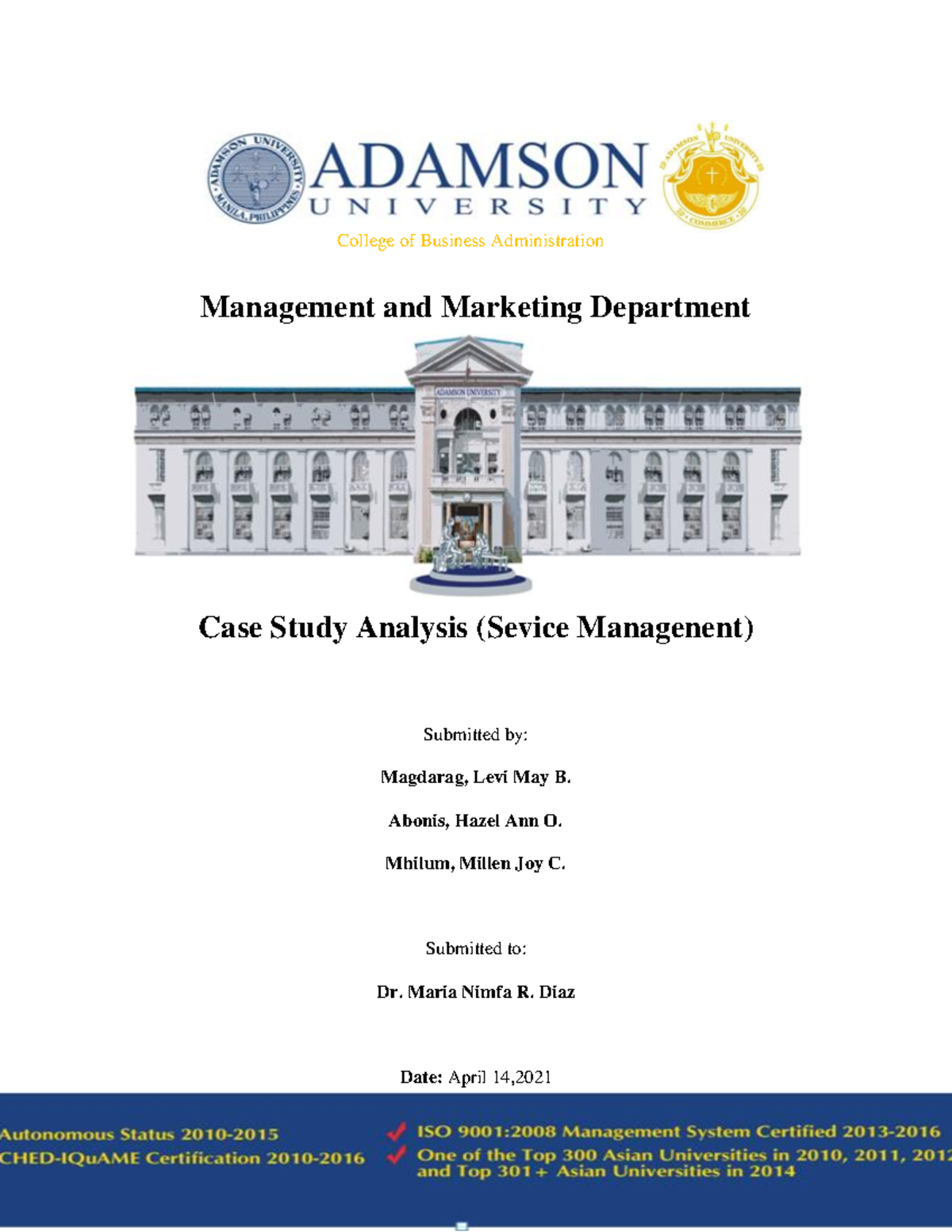 GRP 13 Ultimate Escapes GRP 13 Magdarag, Abonis, Mahilum - College of ...