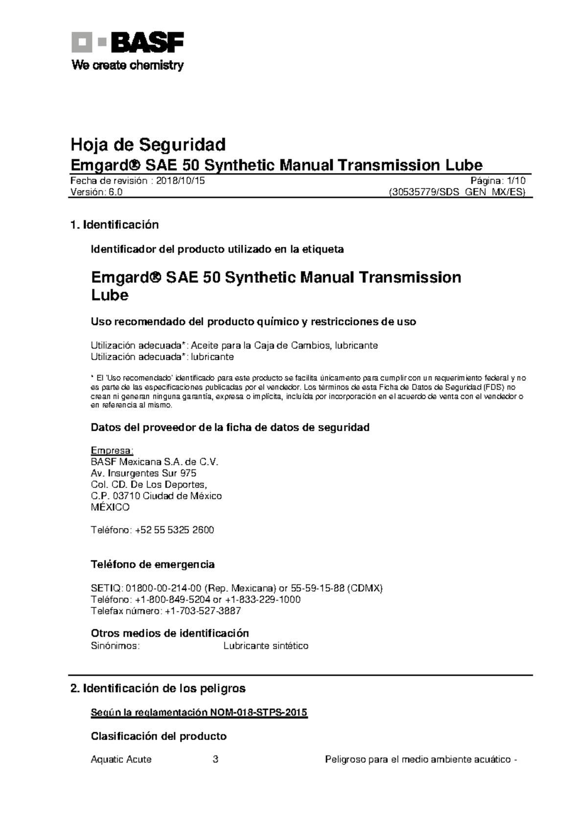 50223970 - Emgard 2979 SAE 50 - Emgard SAE 50 Synthetic Manual ...