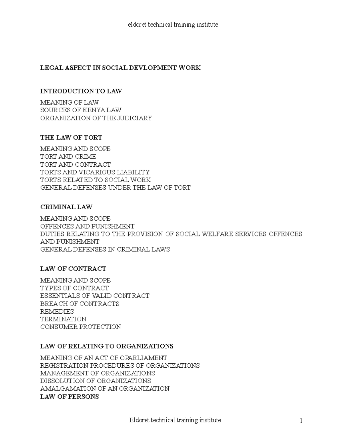 Legal Aspect IN Social Devlopment WORK - LEGAL ASPECT IN SOCIAL ...