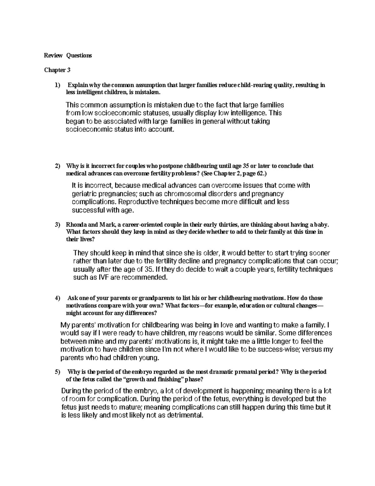 Chapter 3 Review Questions Spring 2024 - Review Questions Chapter 3 1) Explain why the common ...