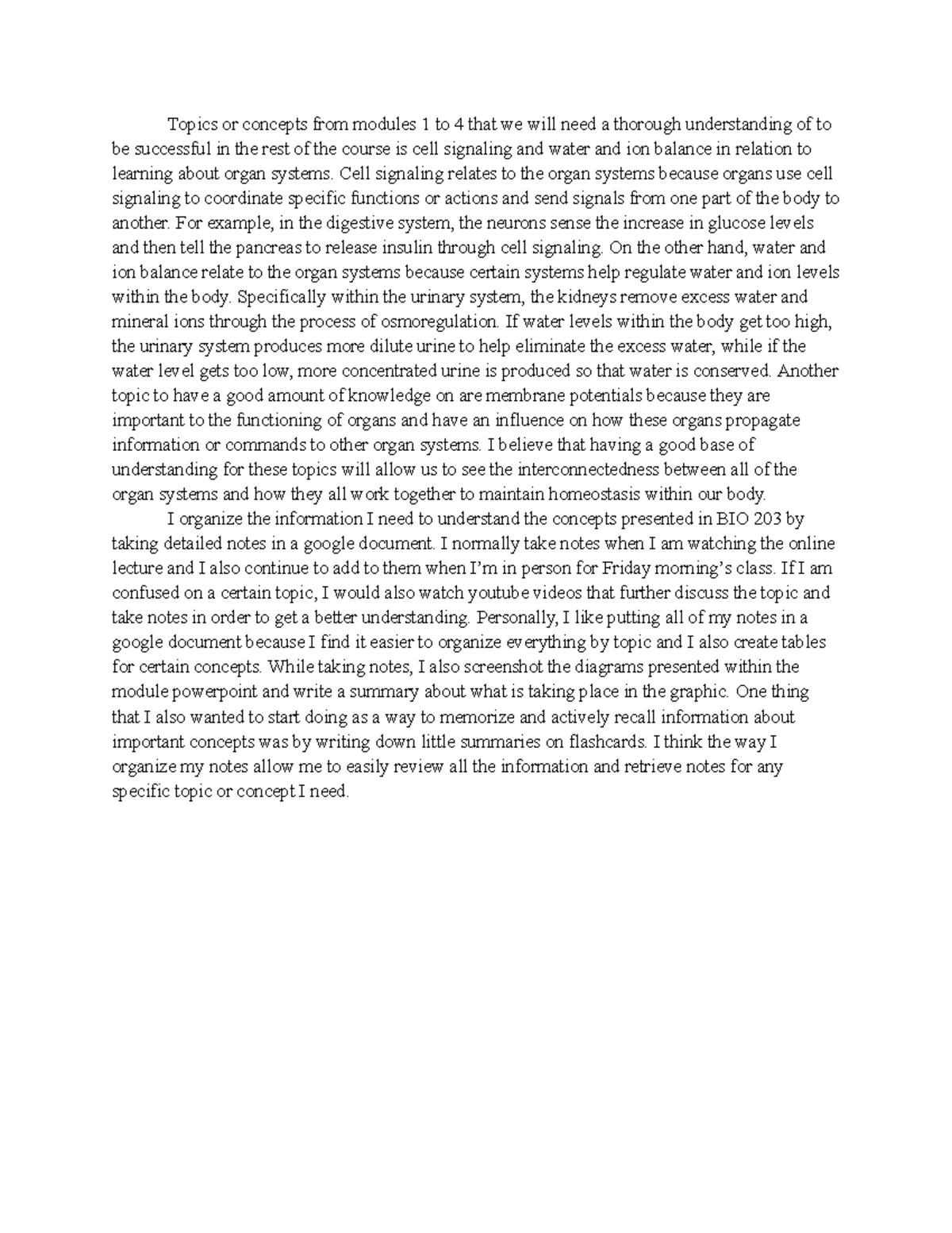 Introspect module 5 - N/A - Topics or concepts from modules 1 to 4 that ...