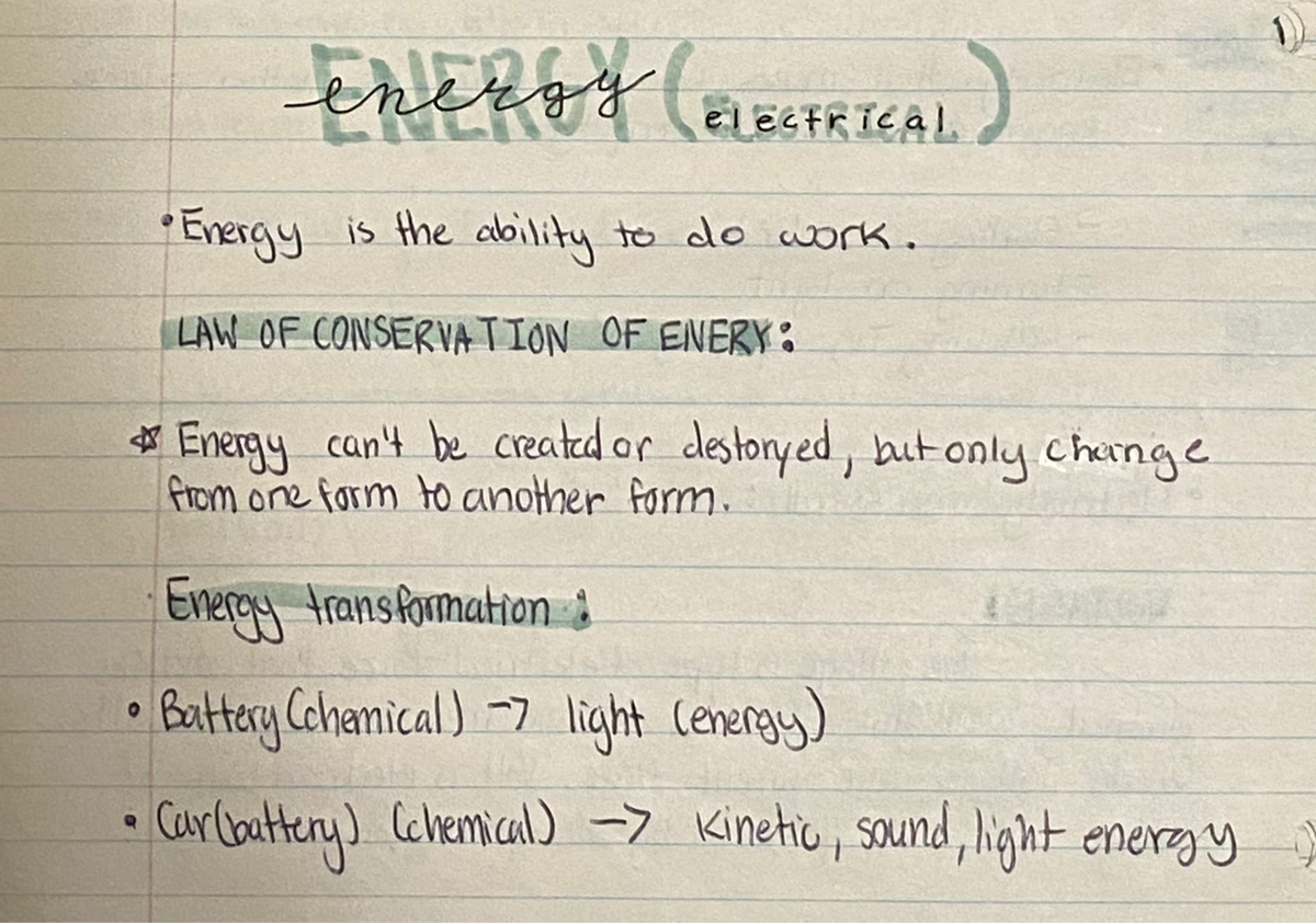 Electrical energy grade 8 science - Physics - Studocu
