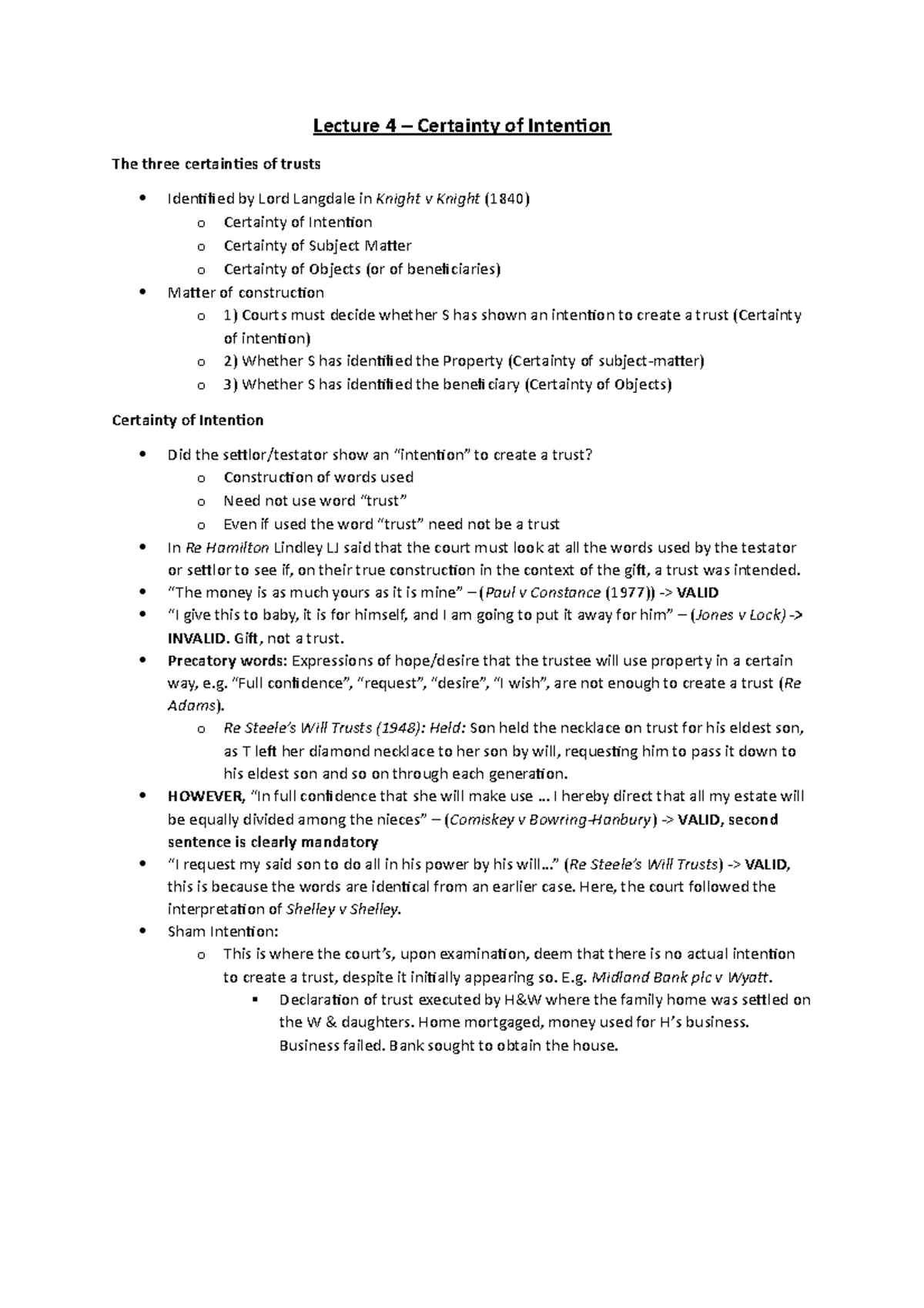 3 Three Certaintys - Lecture notes 7-9 - Lecture 4 – Certainty of ...
