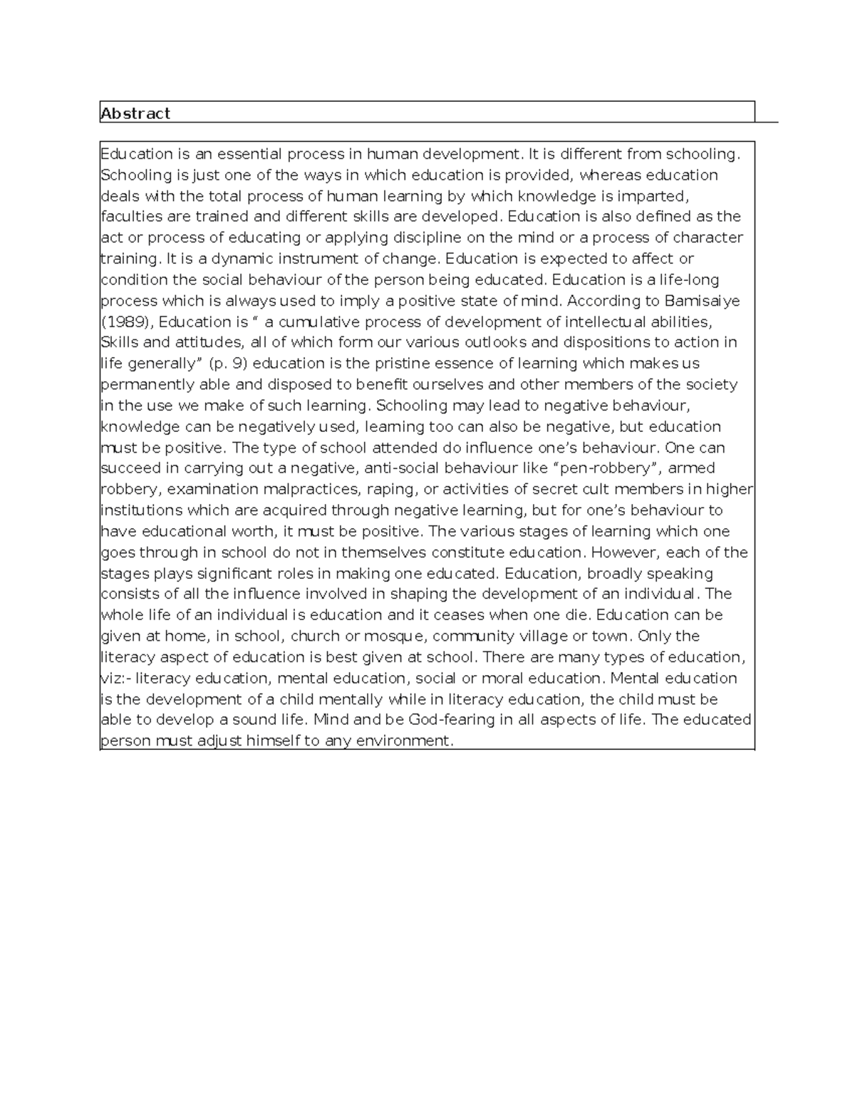 Abstract - wwwwwwwww - Abstract Education is an essential process in ...