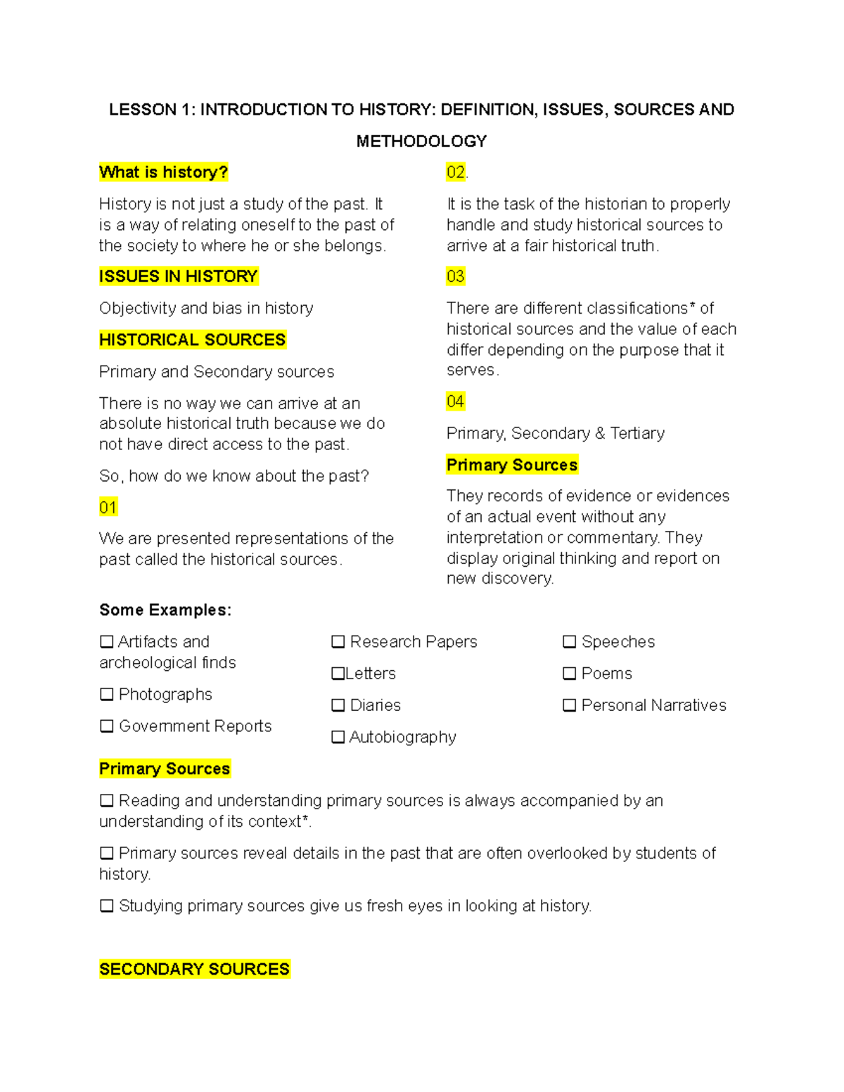 GNED 04 reviewer - GREAT - LESSON 1: INTRODUCTION TO HISTORY ...
