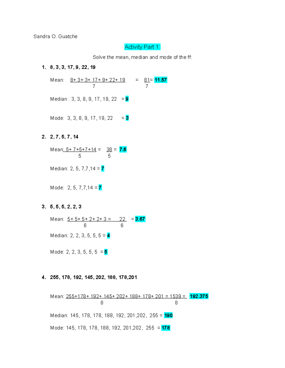 Lesson 6 Variance and Standard Deviation - Sandra O. Guatche Activity ...