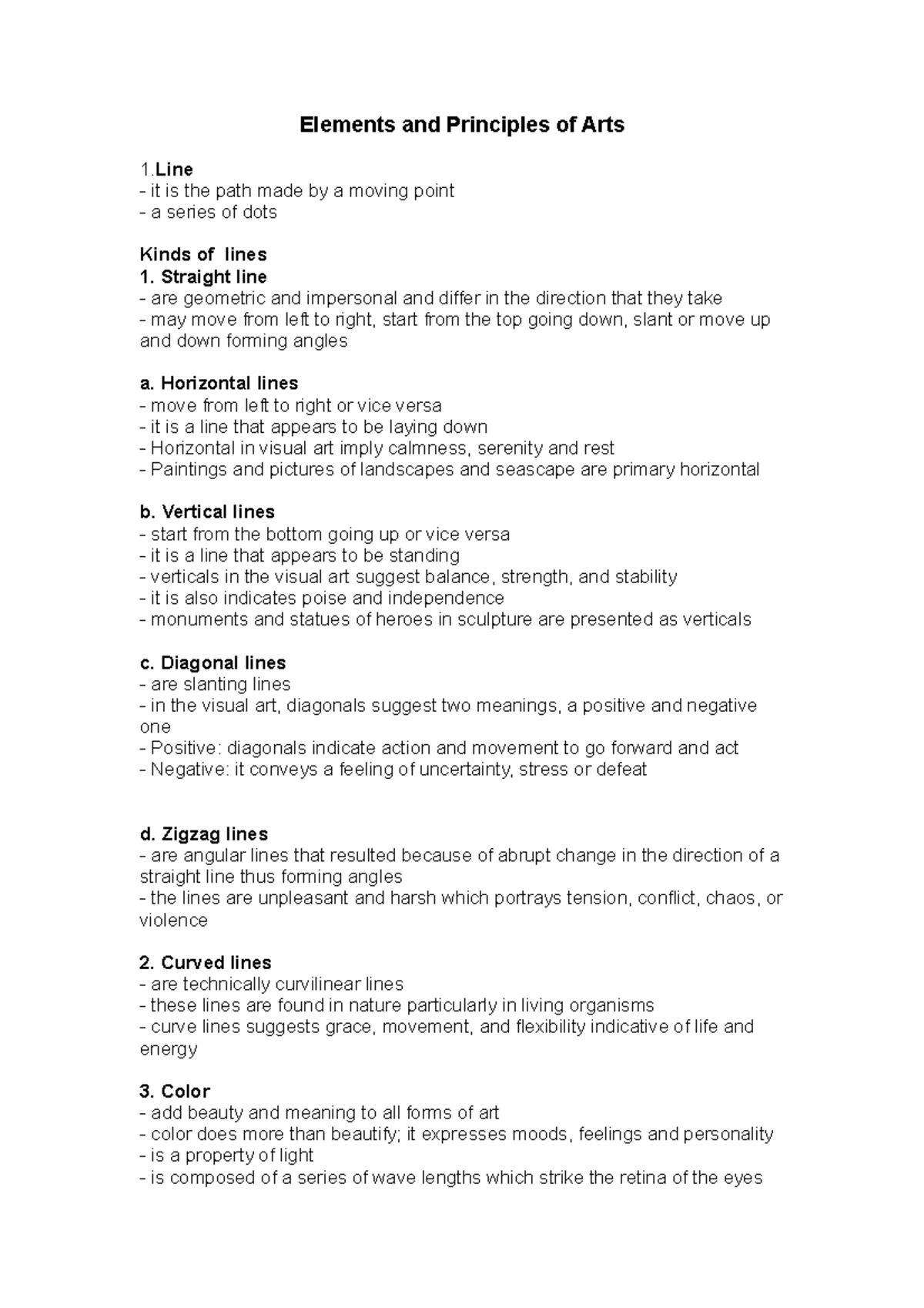 Art Appreciation Lecture Part 2 - Elements and Principles of Arts 1 it ...