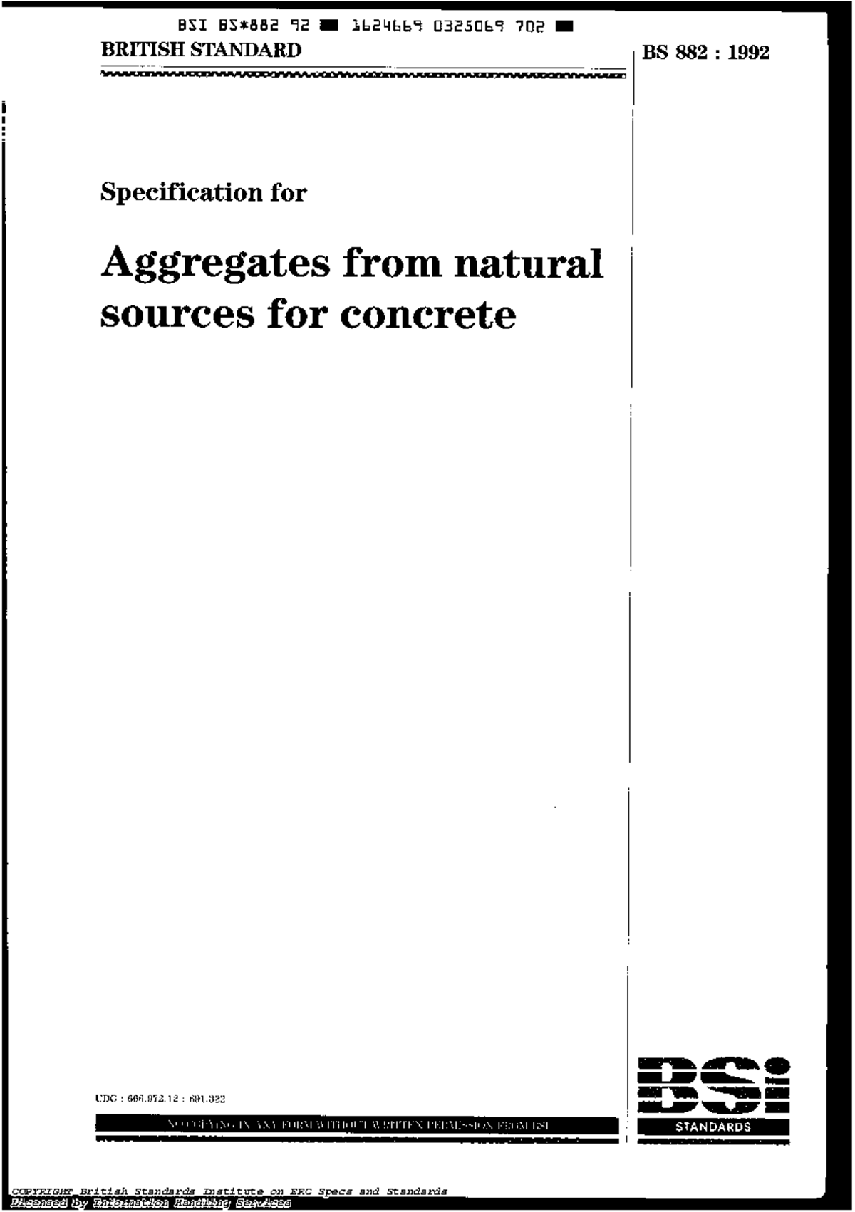BS 882-1992 Aggregates from natural sources for concrete - E S 1 B S ...