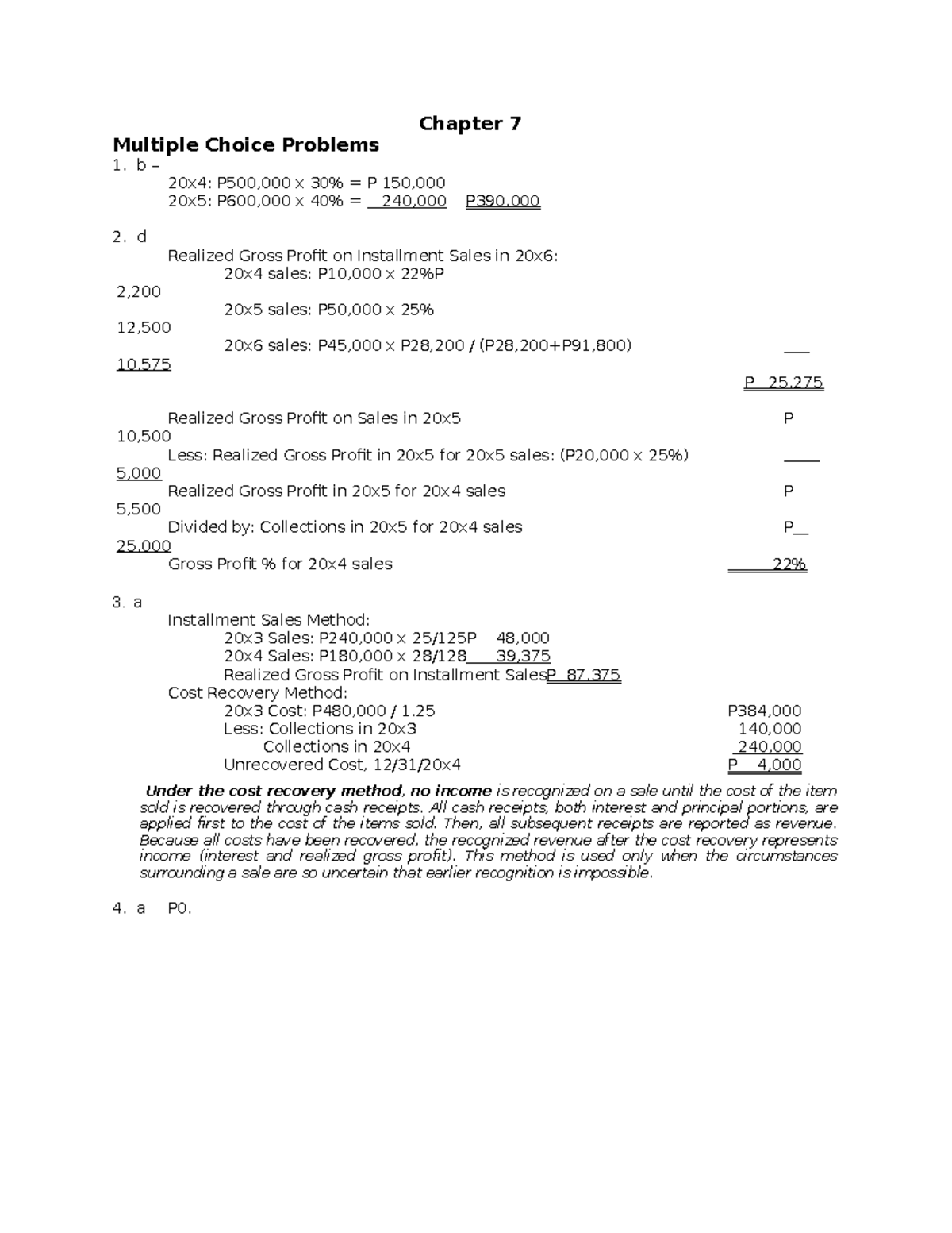 Advance Accounting - Dayag 2015 . Chapter 7 MC A - Chapter 7 Multiple ...