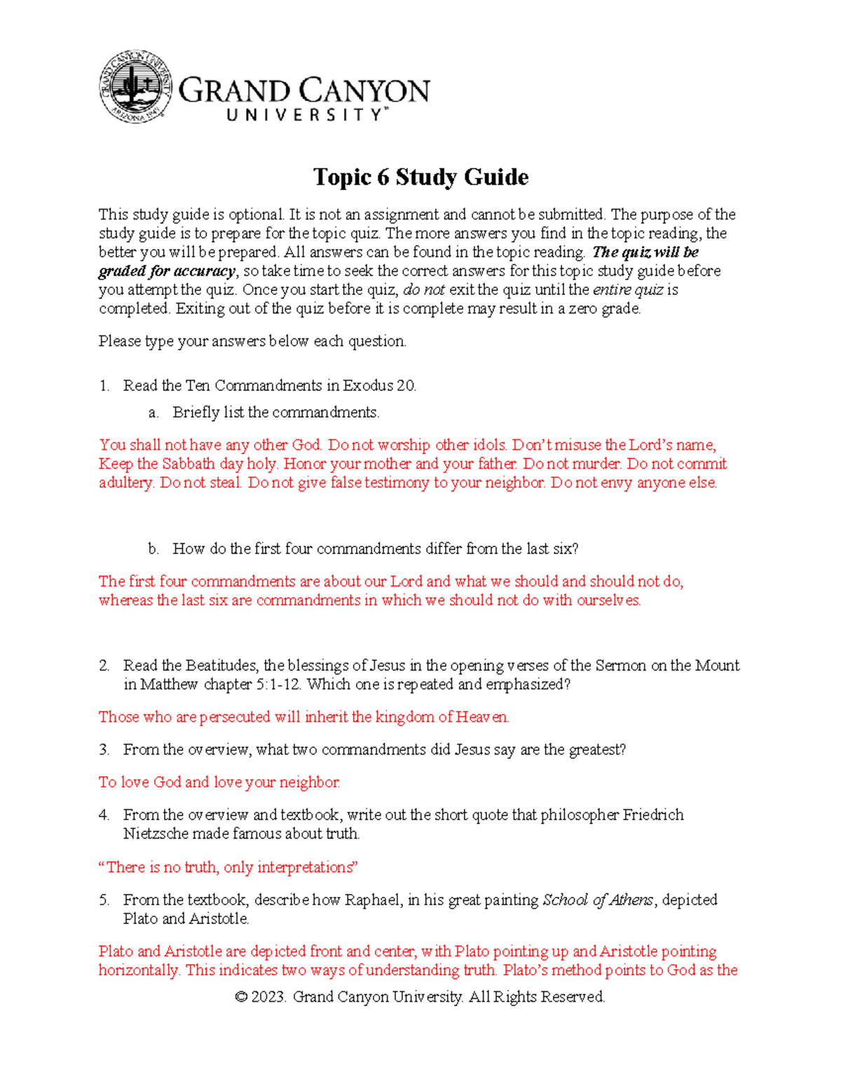 T6 Study Guide-Online - Topic 6 Study Guide This study guide is ...
