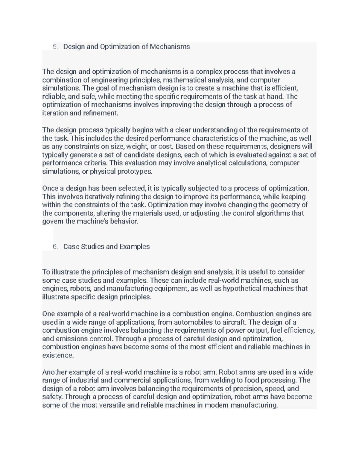 Mechanism Design and Analysis 5-6 - Design and Optimization of ...