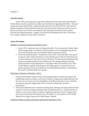 Chapter 8 Reading Assignments (HIST) - Chapter 8 Assignments Give Me Liberty/ Voices of Freedom ...