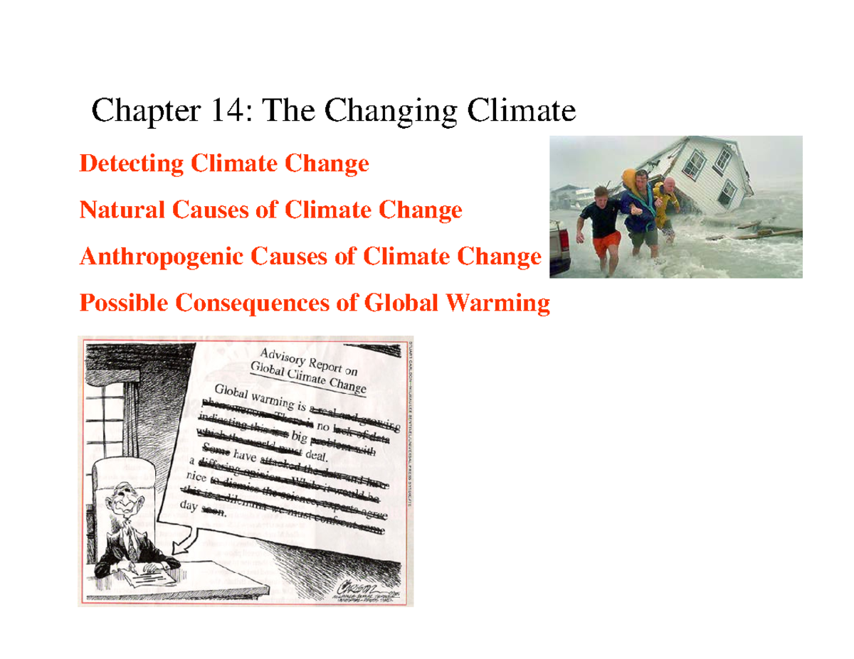 Chapter 14 - Chapter 14: The Changing Climate Detecting Climate ...