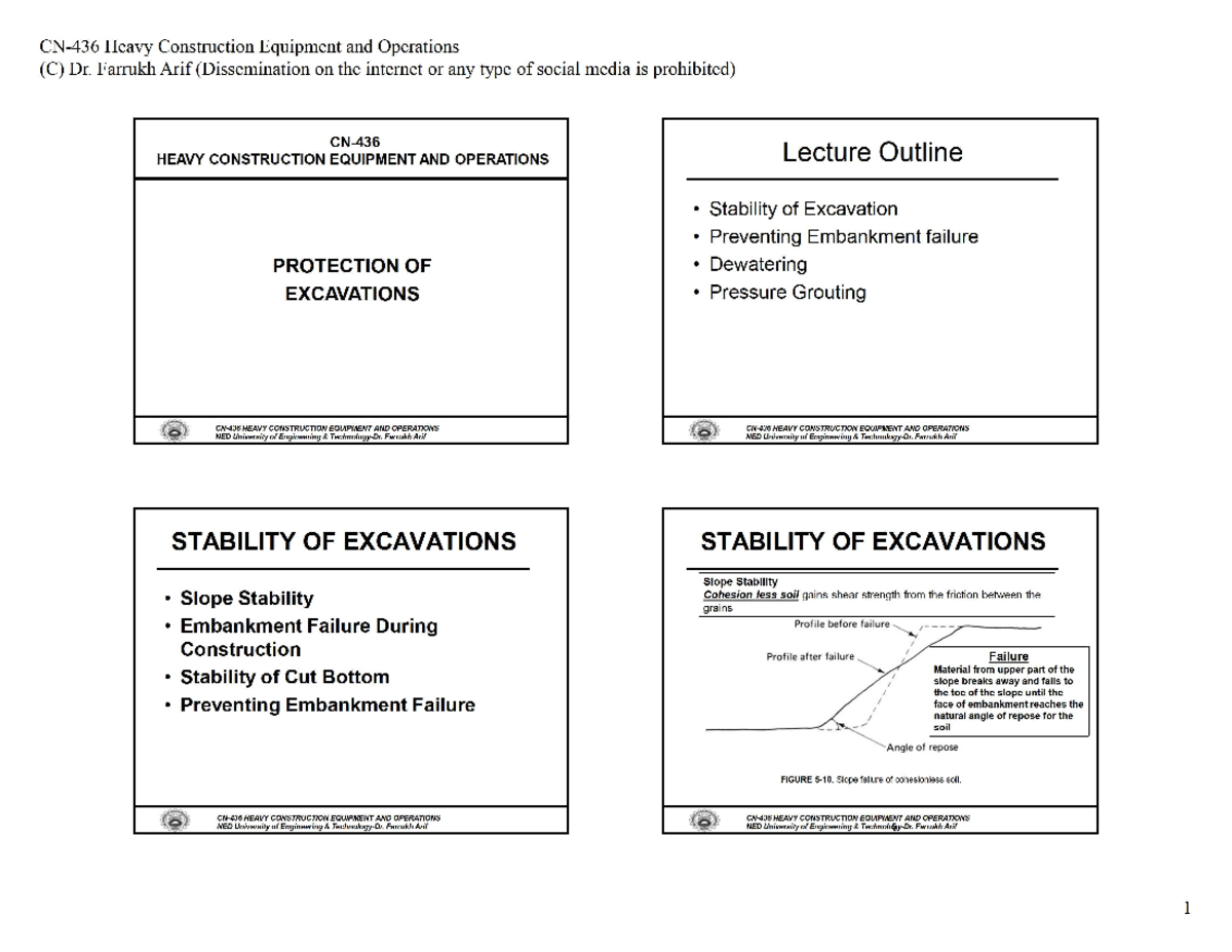 06-Stability of Excavations - Handout - English Sentence Construction ...