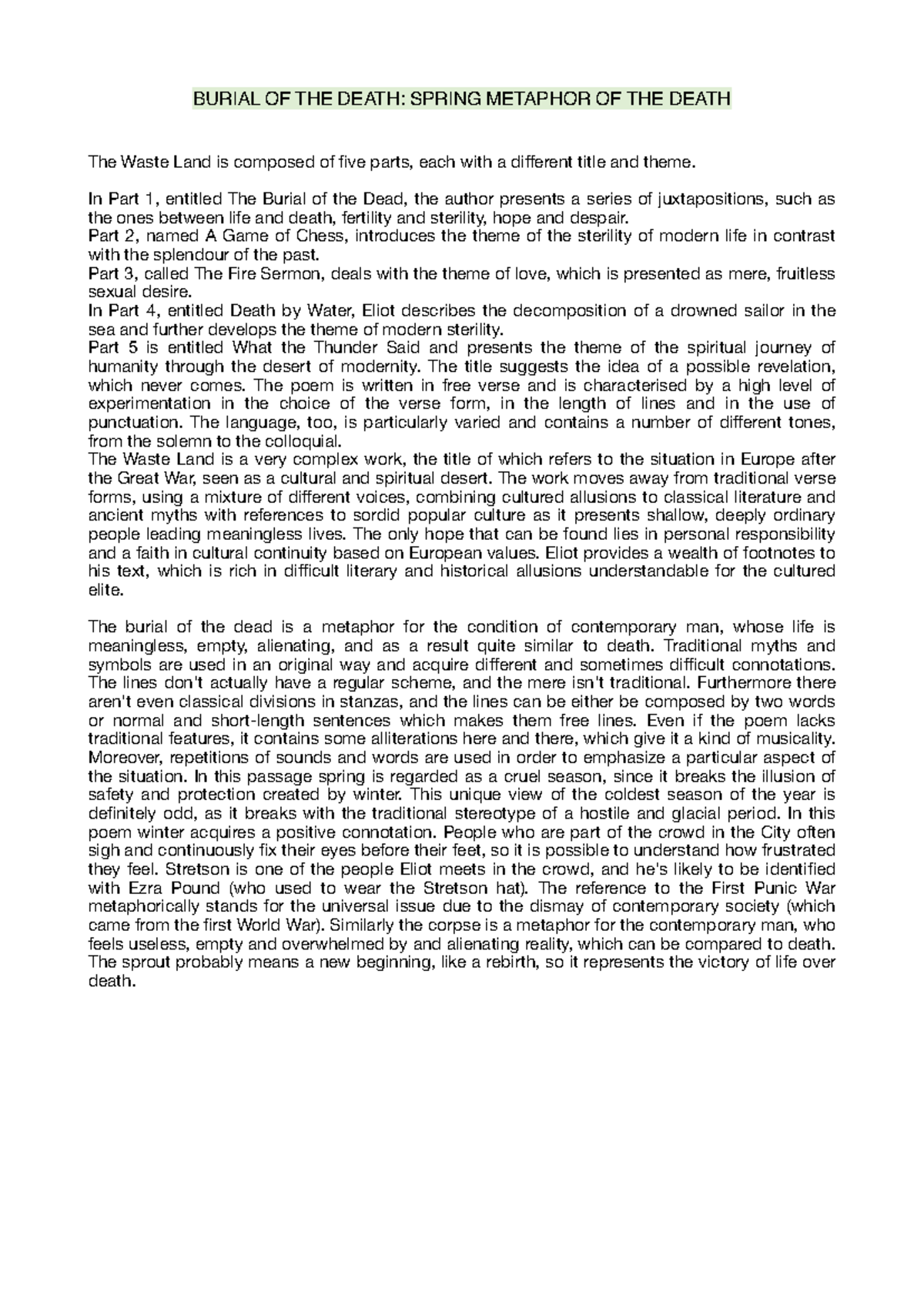 THE Burial OF THE Death-UOMO E Natura - BURIAL OF THE DEATH: SPRING ...