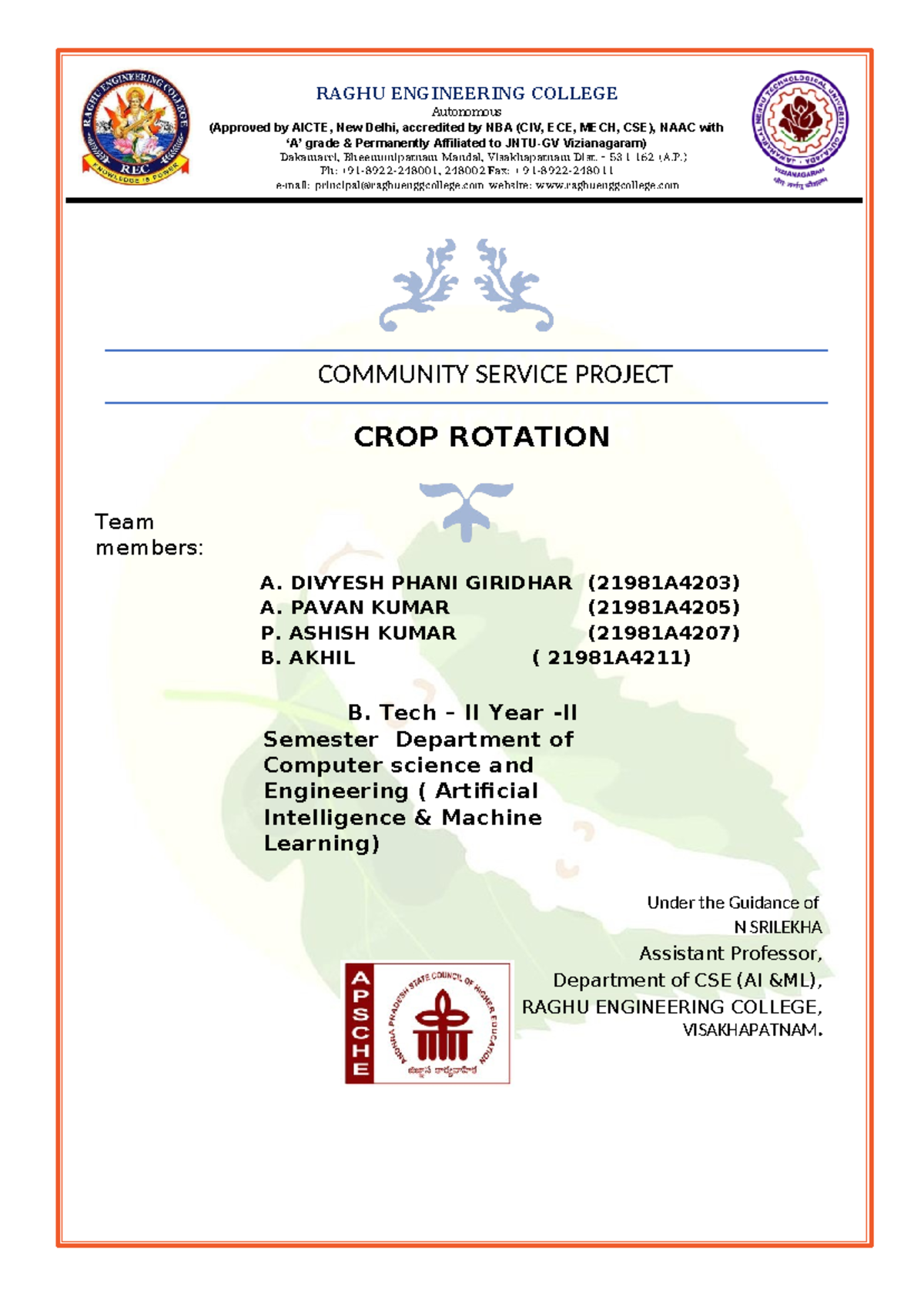 CROP Rotation - csp project - RAGHU ENGINEERING COLLEGE Autonomous ...