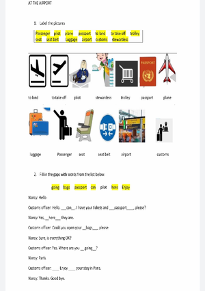 Vocabulary Air Travel - Inglés II - UNAH - Studocu