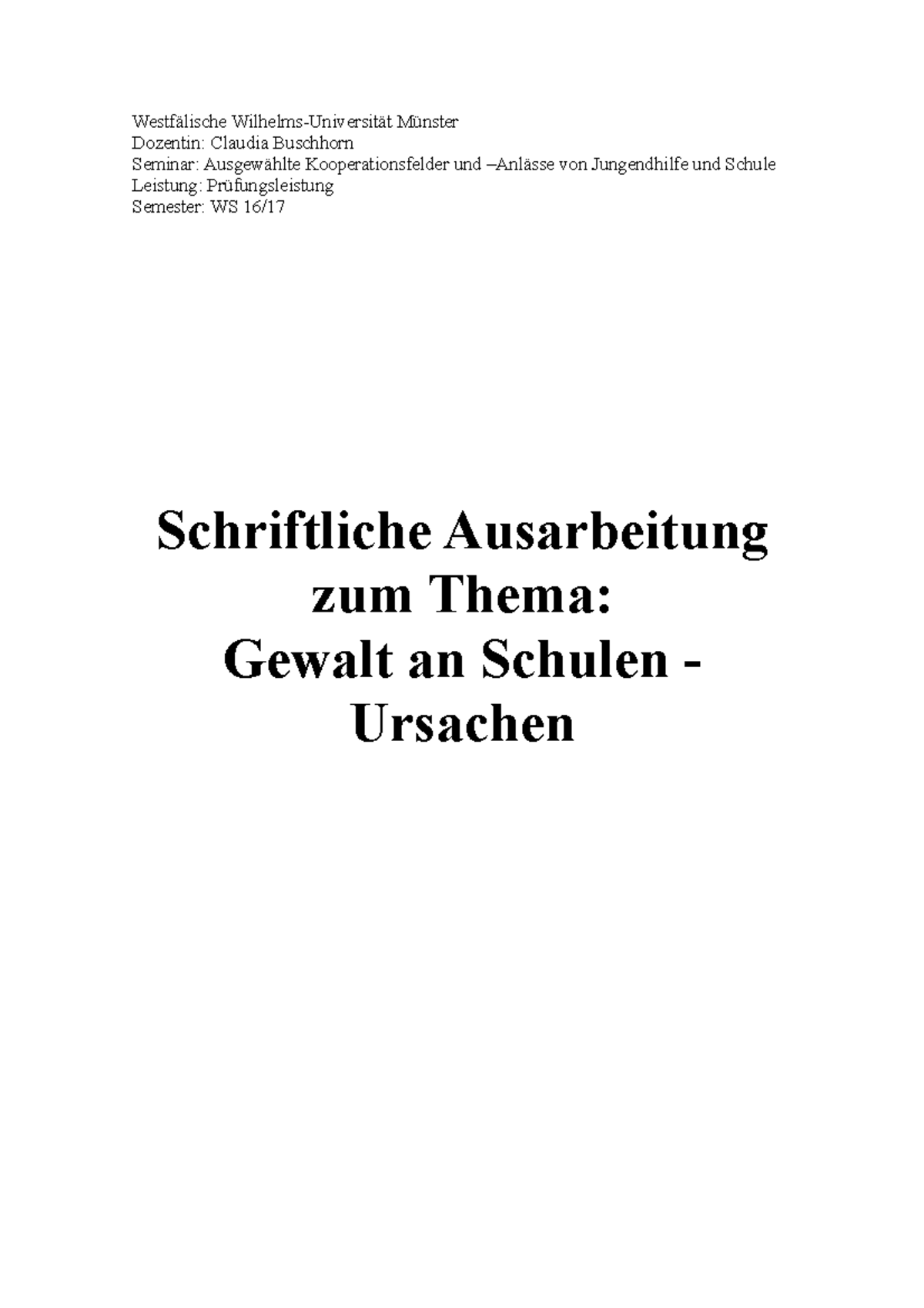 Ausarbeitung BOSZP - Dozentin: Claudia Buschhorn Seminar ...