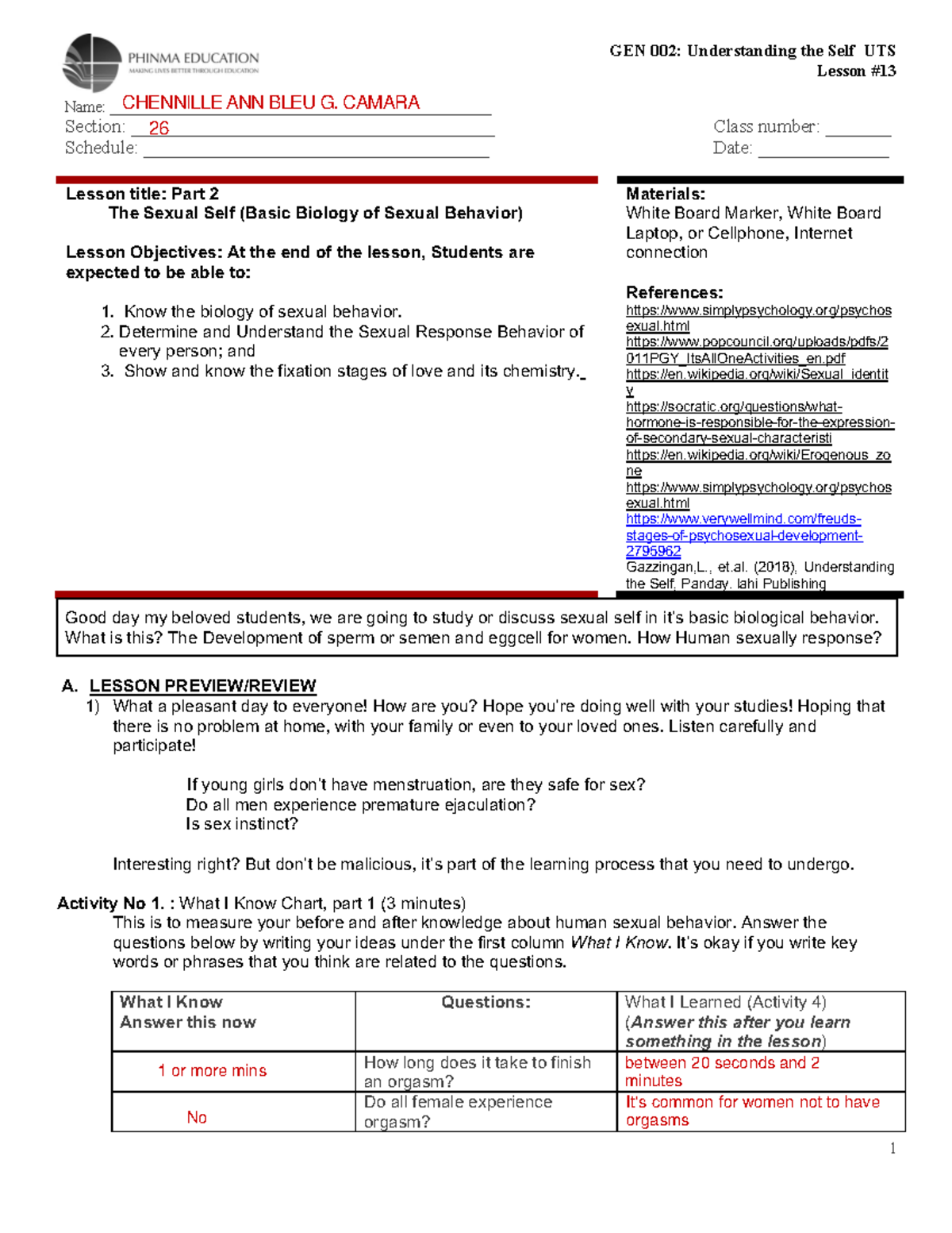 SAS 13 GEN 002 ............ - Lesson # 13 Name